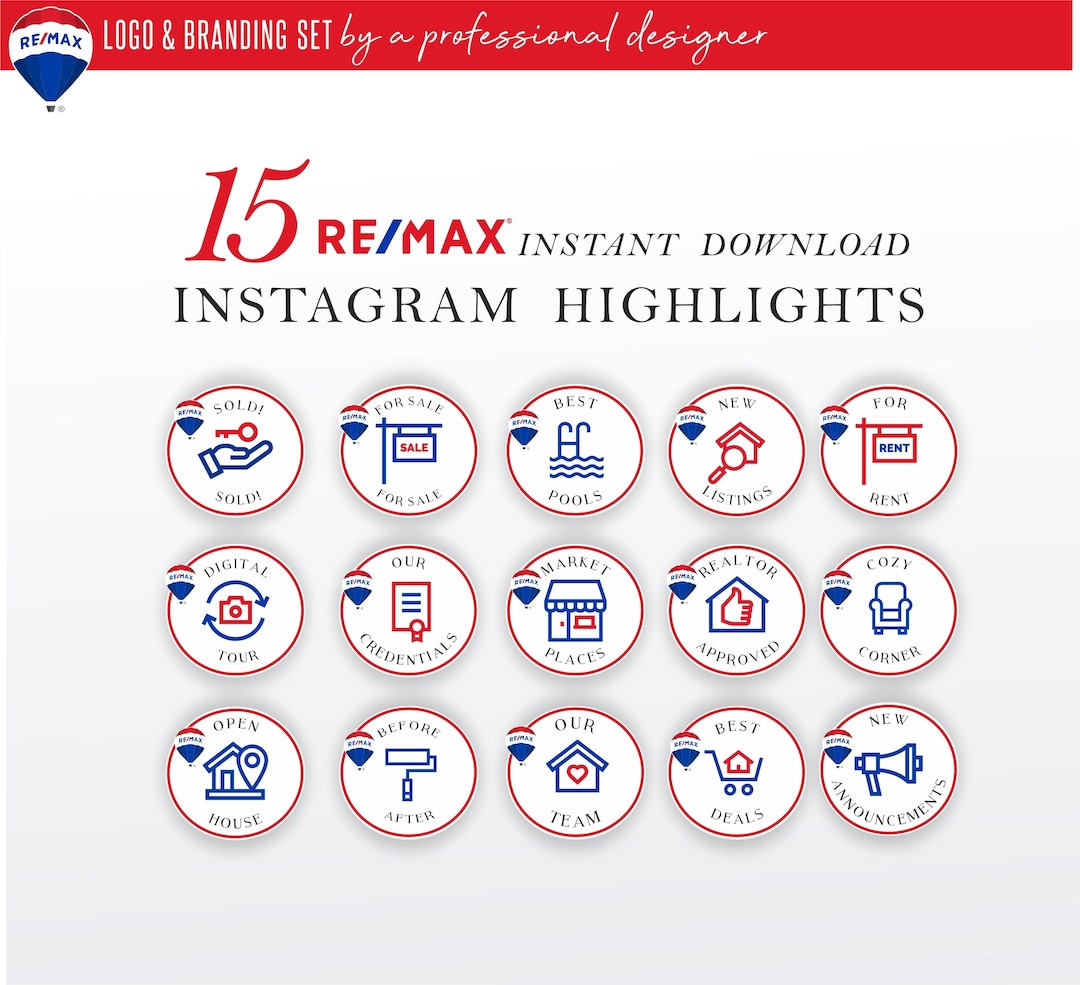 15 Re/max Instagram Highligts, Realtor Stickers, Realtor Stamp, Real ...