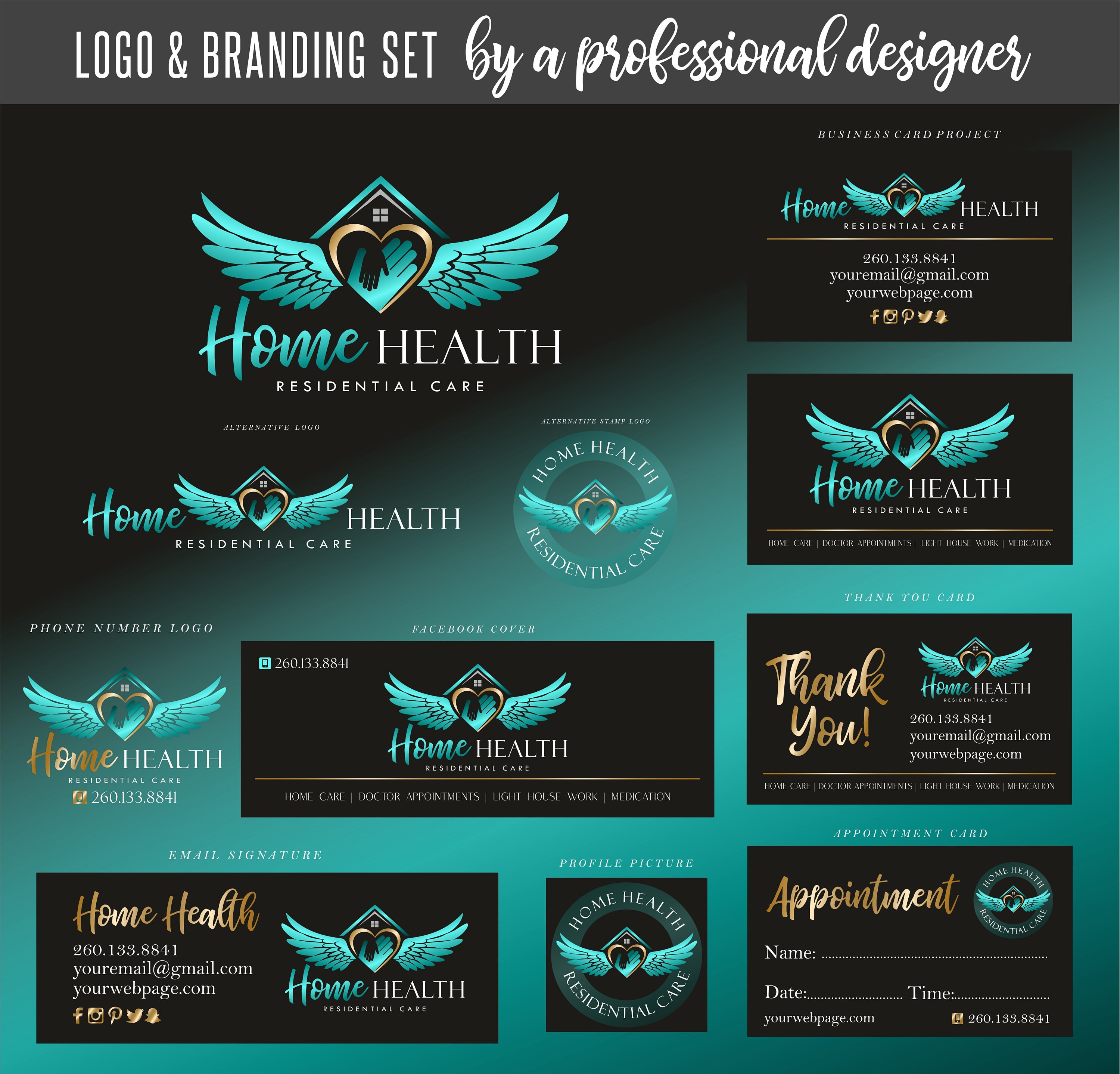 Pre-made Home Healthcare Logo, Home Care Logo, Nurse Home Care Logo ...