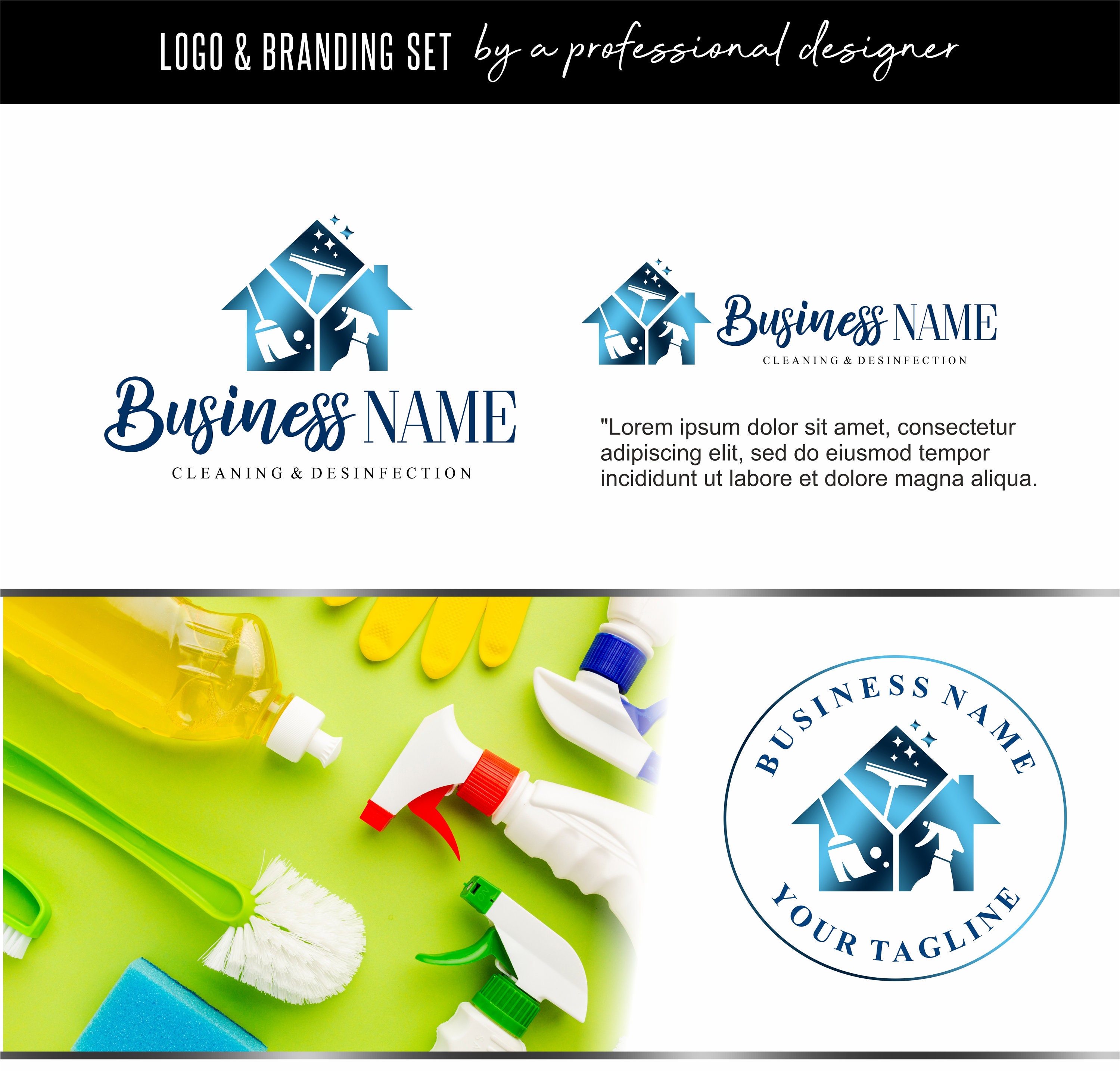 Pre-made Cleaning Logo Design Home Service Premade Logo House Cleaning ...
