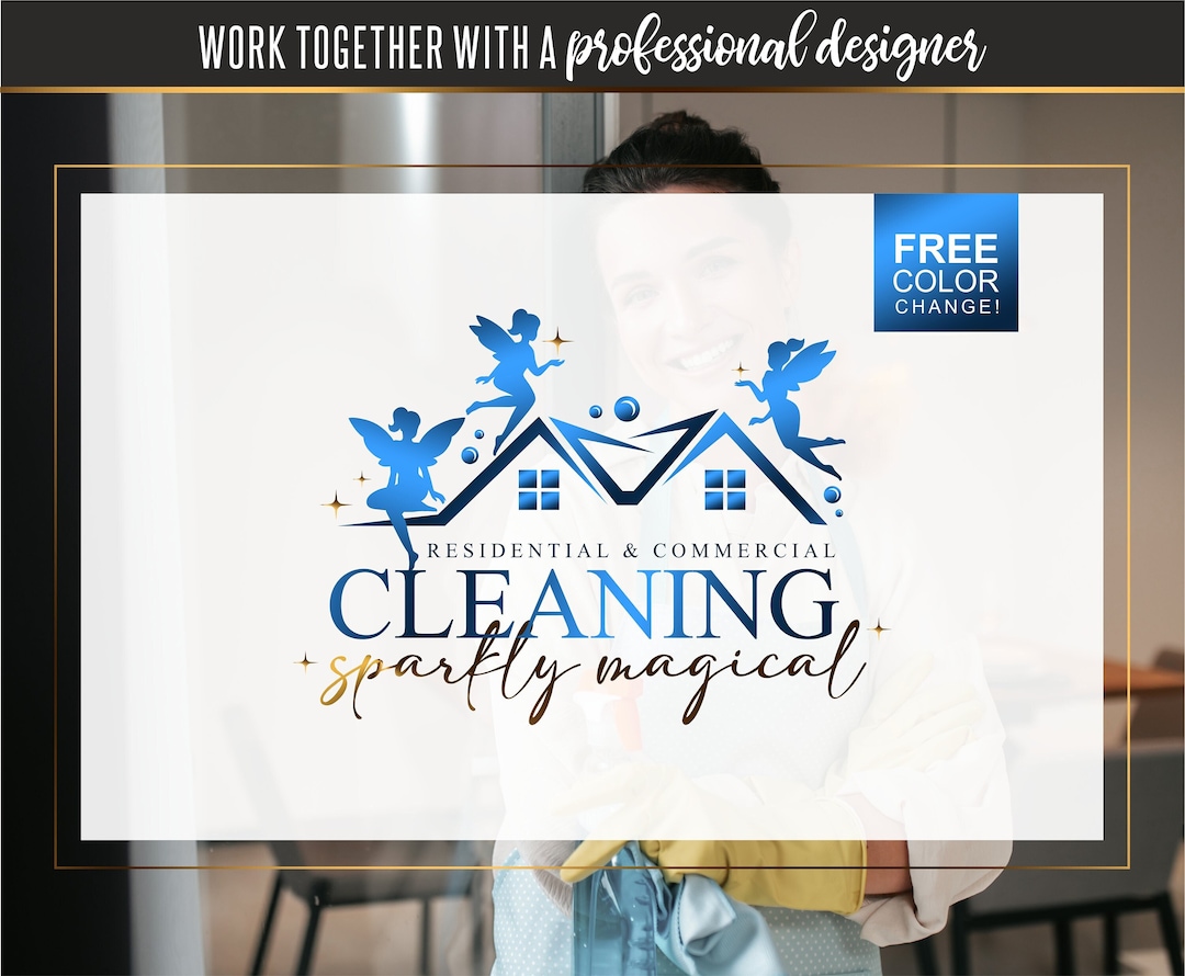 Cleaning Fairy Logo Design, Home Service Premade Logo, House Cleaning ...