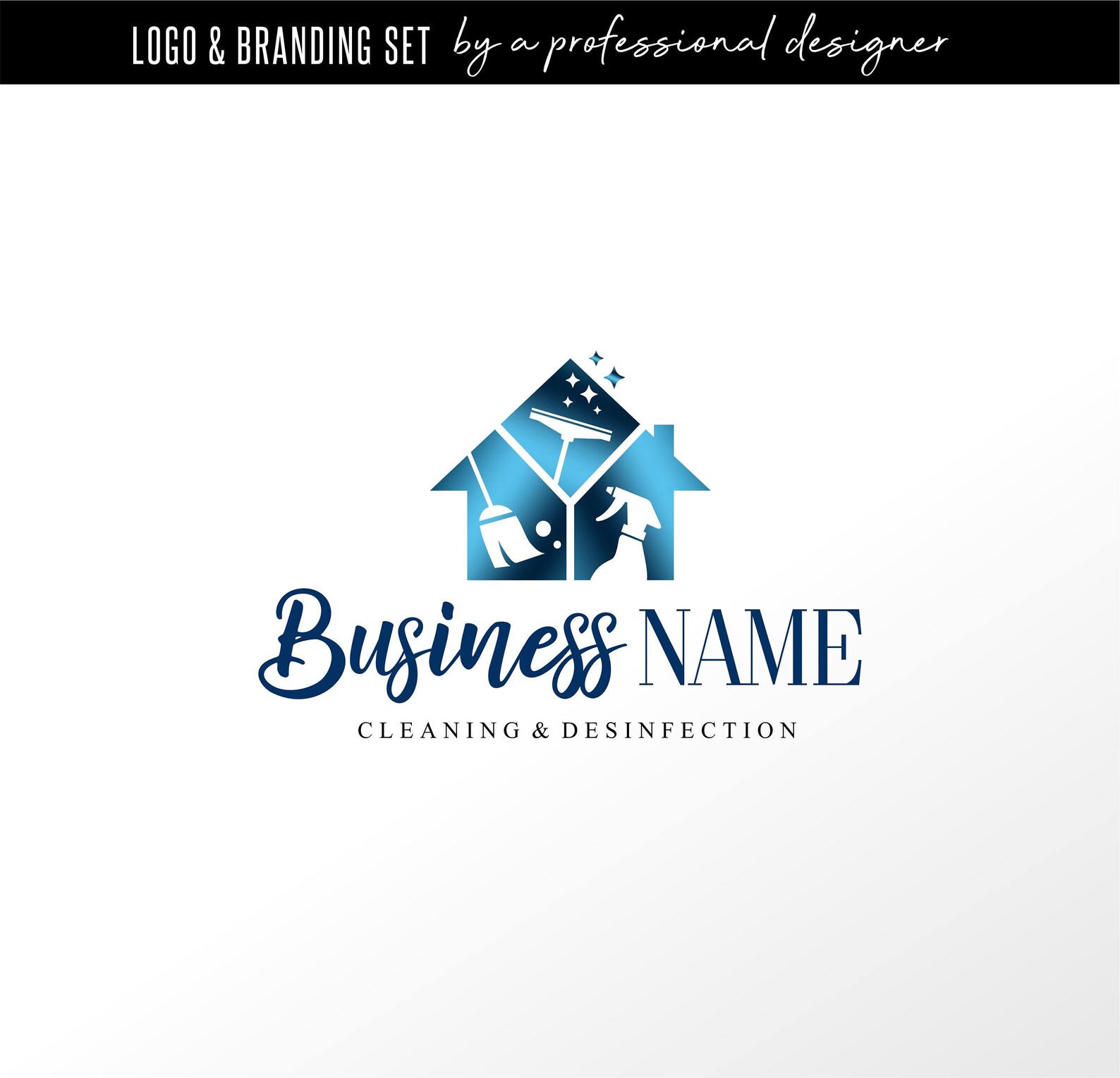 Pre-made Cleaning Logo Design Home Service Premade Logo House Cleaning ...