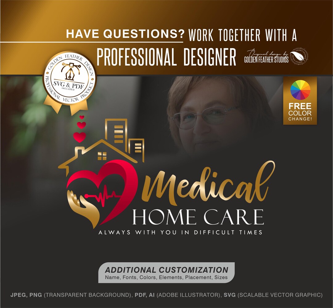 Pre-made Home Healthcare Logo - Medical, Non-medical Branding, Nurse ...