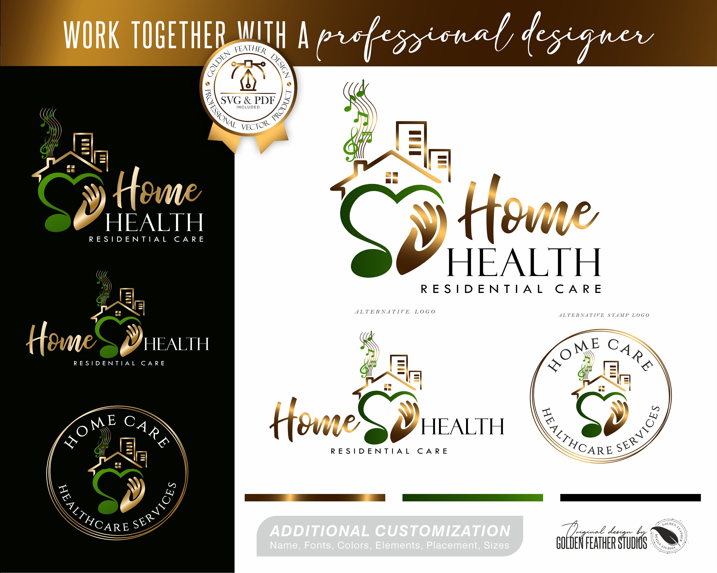 Pre-made Home Healthcare Logo, Home Care Logo, Nurse Home Care Logo ...