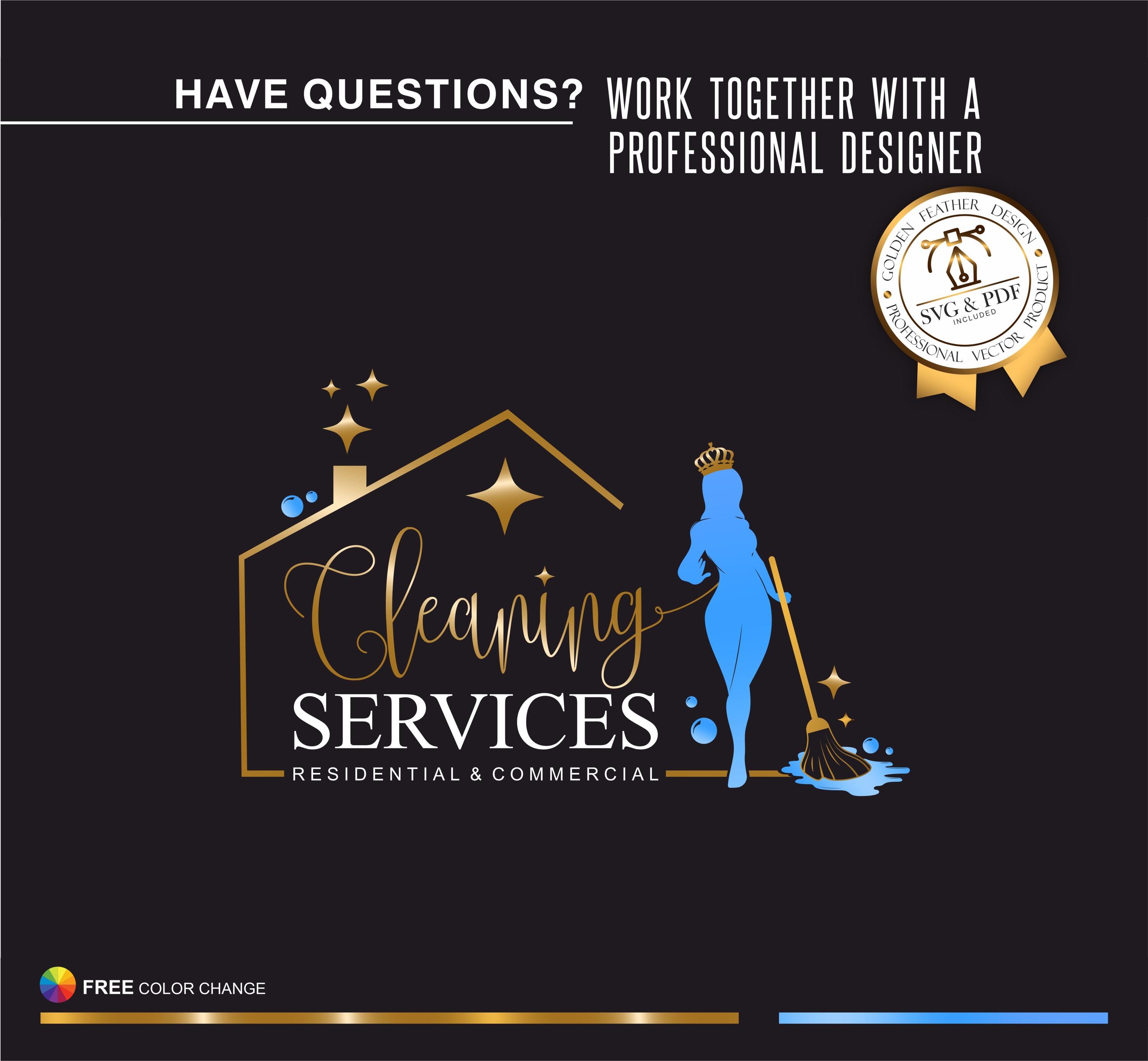 Eye Catching Cleaning Logo and Branding for Home & Residential Cleaning ...