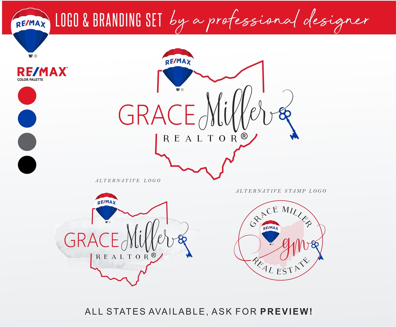 Ohio Realtor Logo States Realtor Logo Real Estate Logo | Etsy
