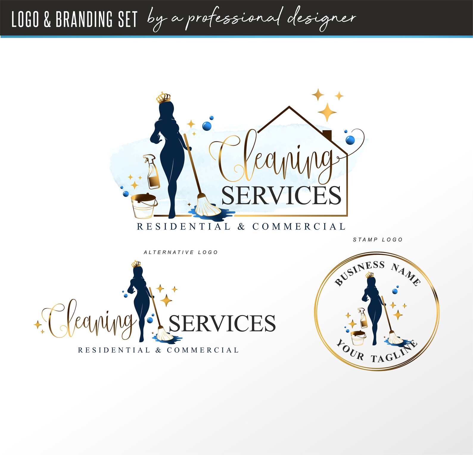 Cleaning Logo Design, Home Service Premade Logo, House Cleaning ...