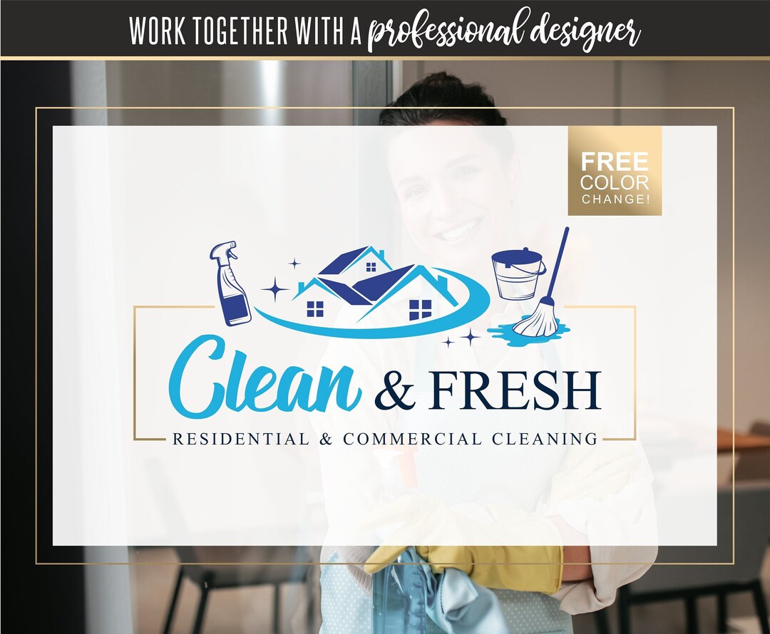 Cleaning Logo Design, Home Service Premade Logo, House Cleaning ...