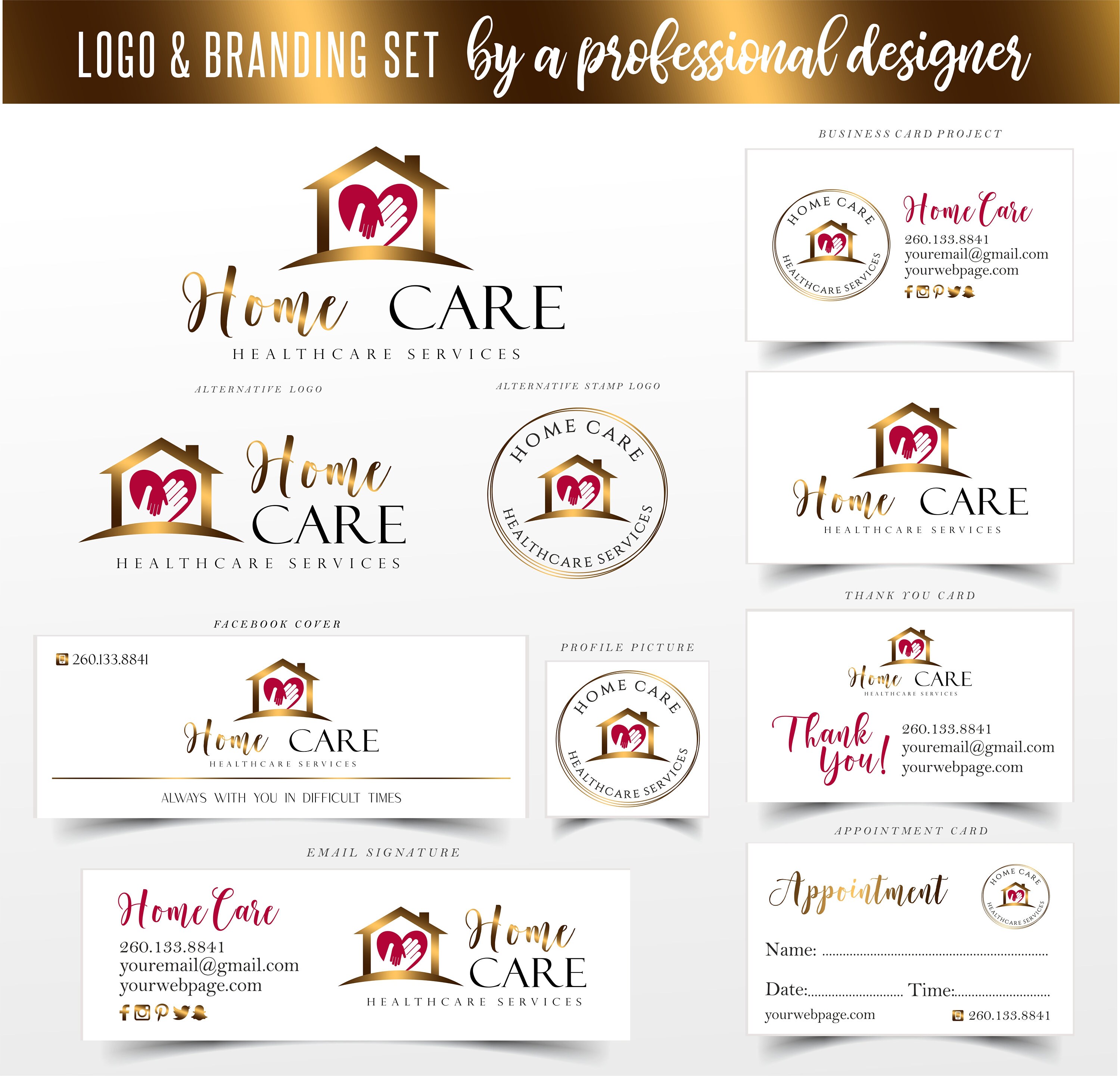 Home Healthcare Logo, Home Care Logo, Nurse Home Care Logo, Elderly ...