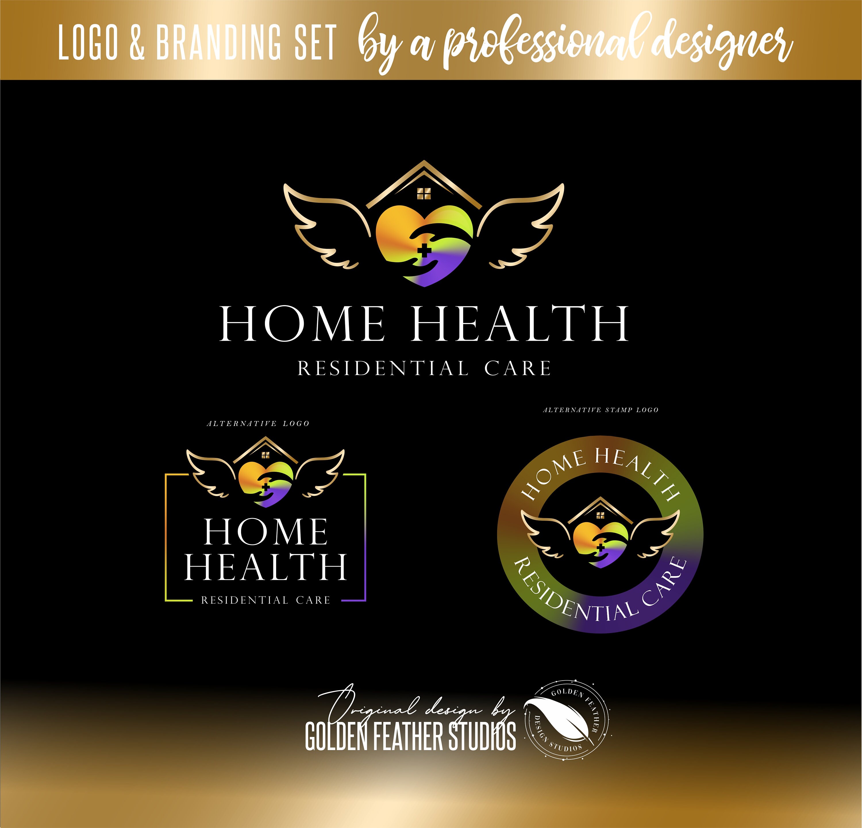 Home Healthcare Logo Home Care Logo Nurse Home Care Logo - Etsy