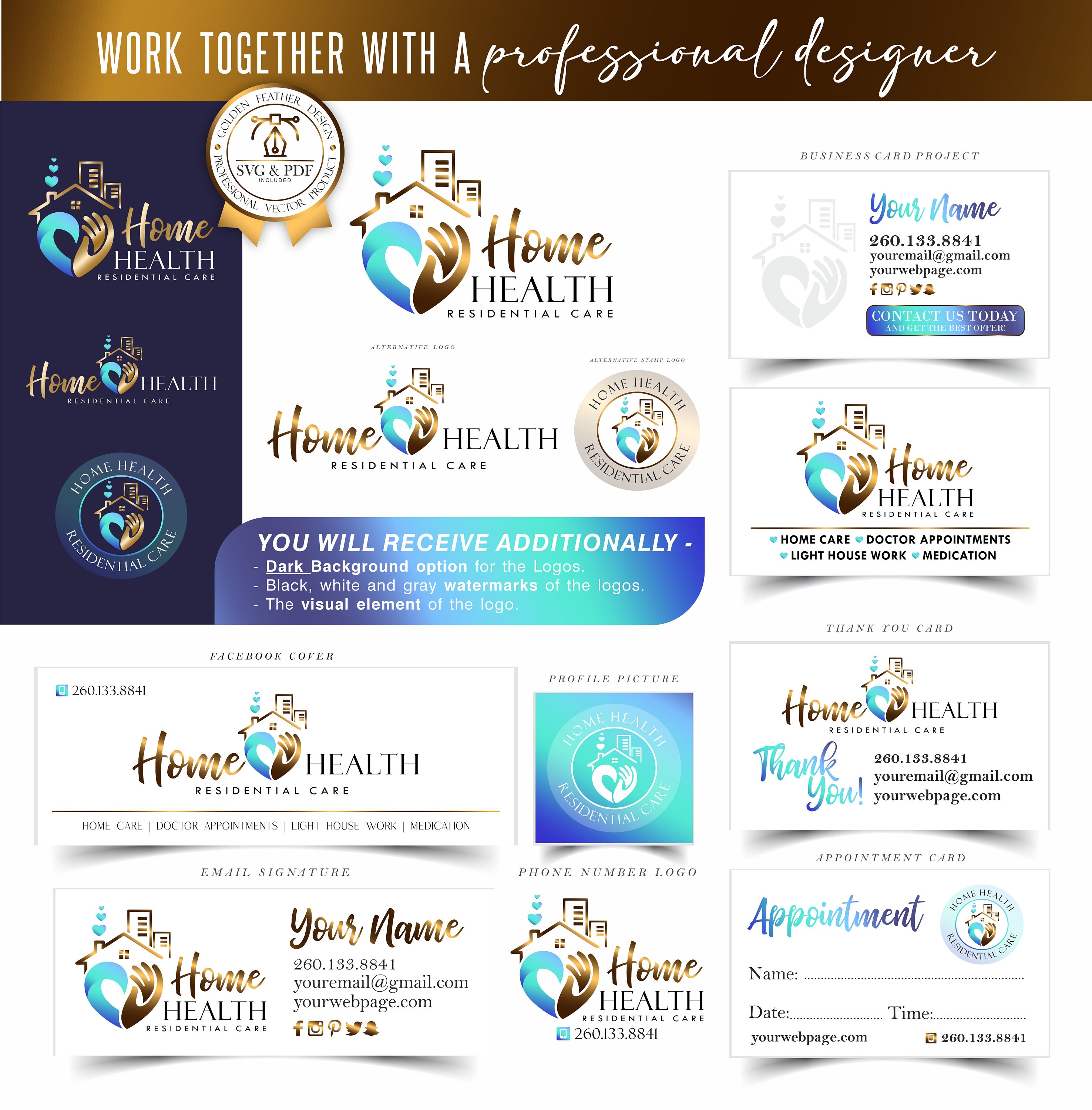 Pre-made Home Healthcare Logo, Home Care Logo, Nurse Home Care Logo ...
