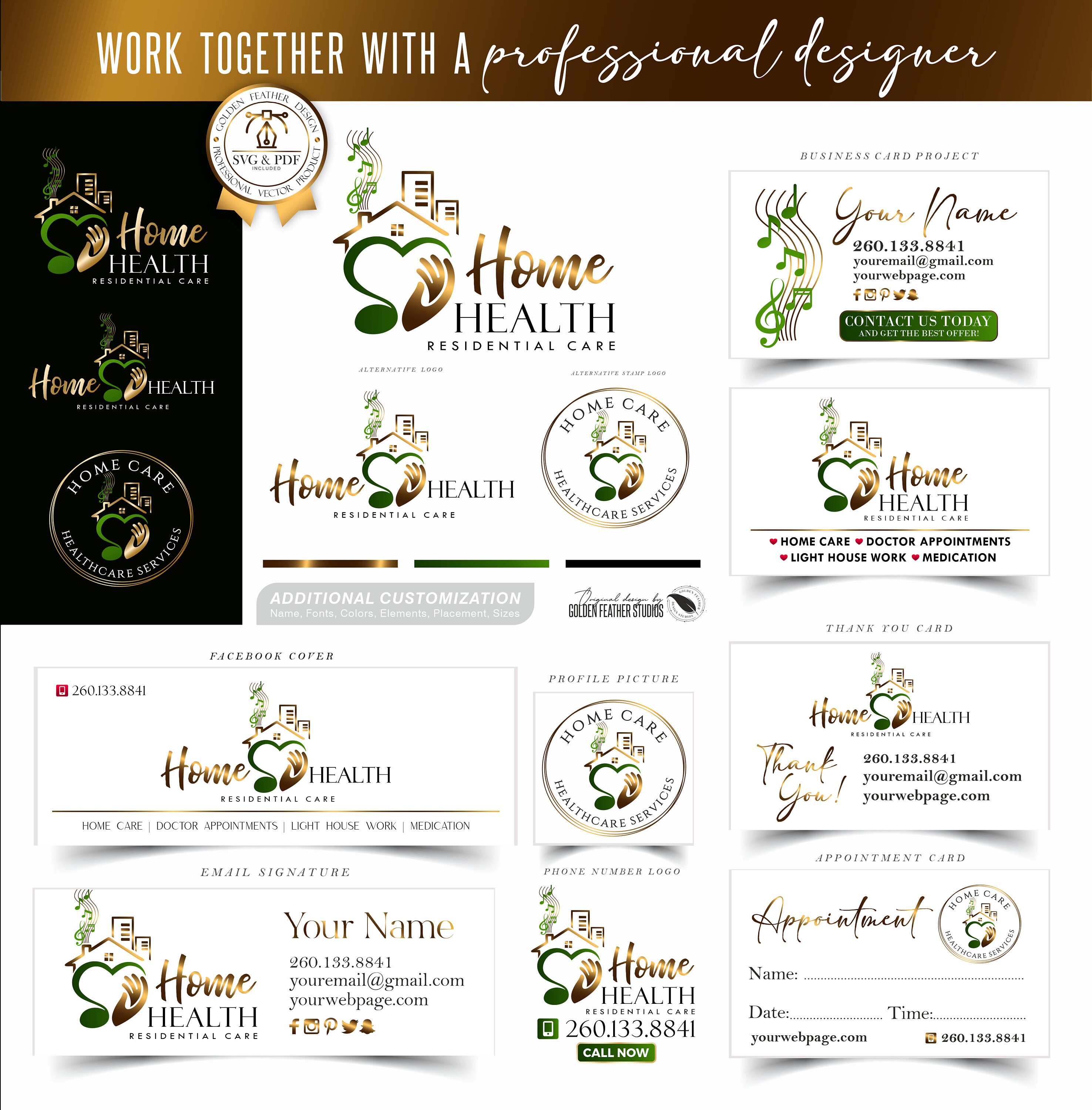 Pre-made Home Healthcare Logo, Home Care Logo, Nurse Home Care Logo ...