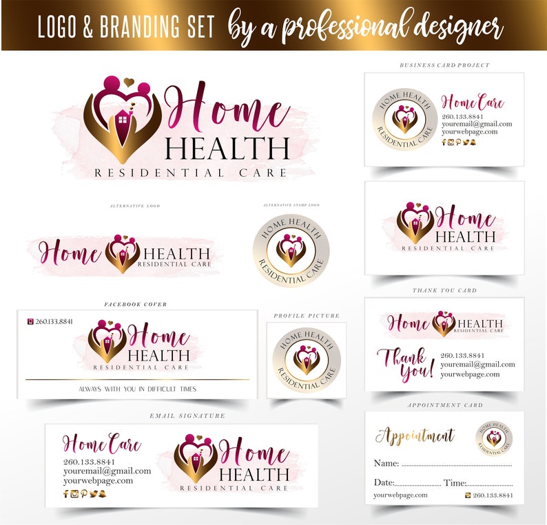 Home Healthcare Logo Home Care Logo Nurse Home Care Logo - Etsy