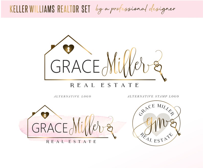 Realtor Logo Real Estate Logo Design Key Heart Realtor - Etsy