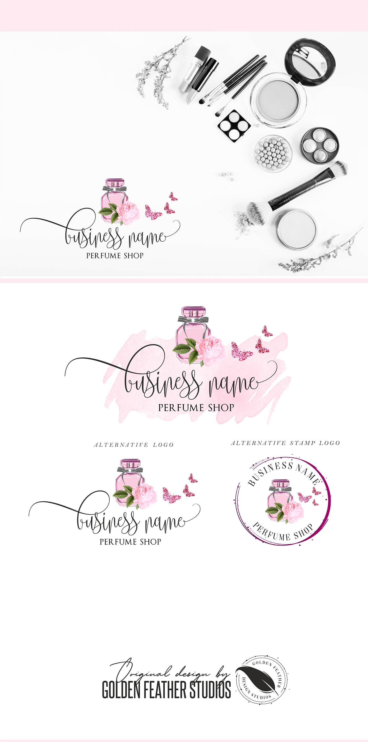 Perfume Logo Bottle Logo Floral Perfume Rose Flowers - Etsy