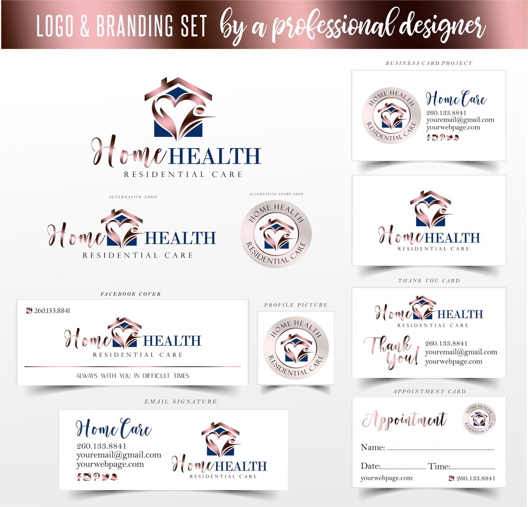Home Healthcare Logo, Home Care Logo, Nurse Home Care Logo, Elderly ...