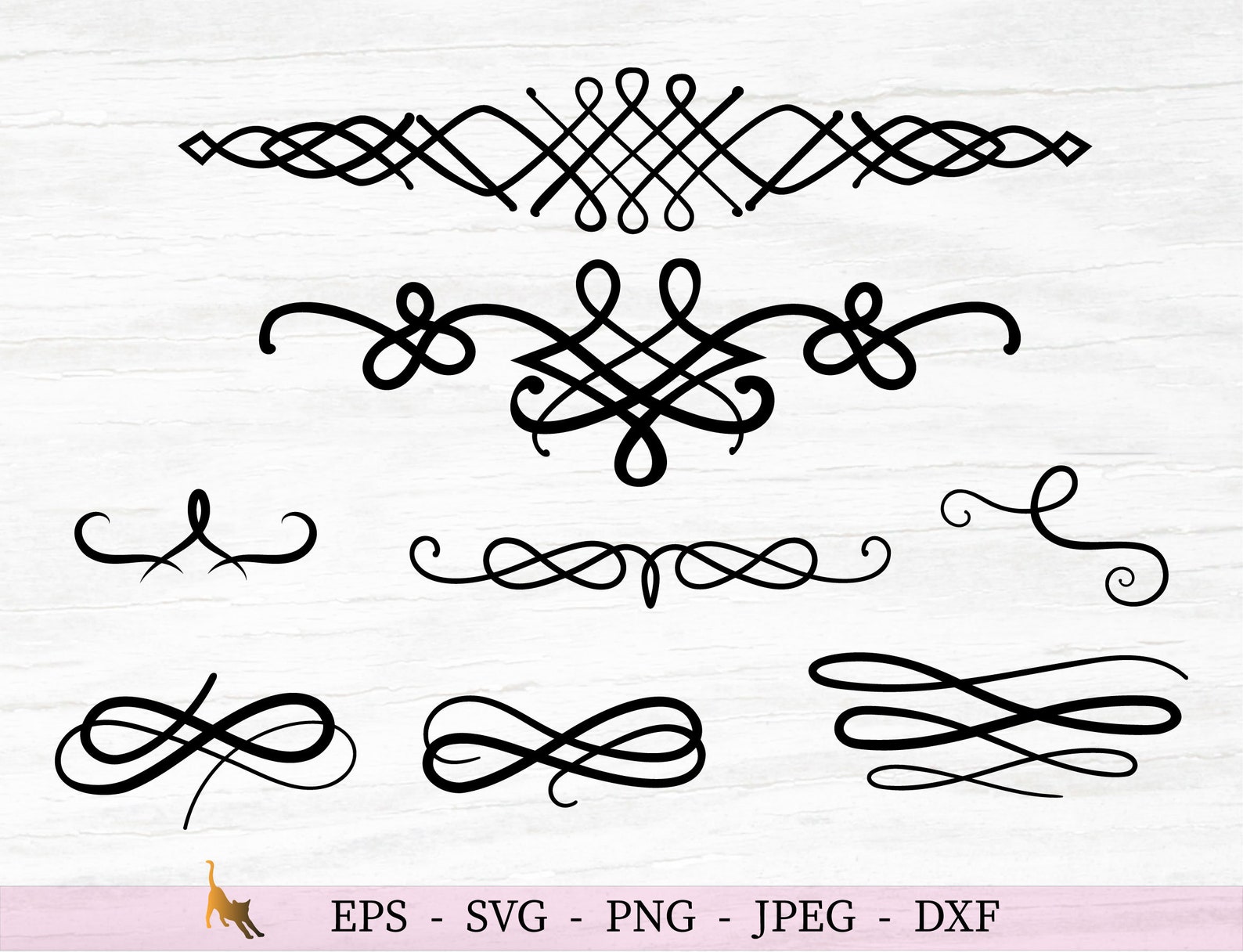 Swirls SVG Scroll SVG Text Dividers Svg Files for Cricut | Etsy