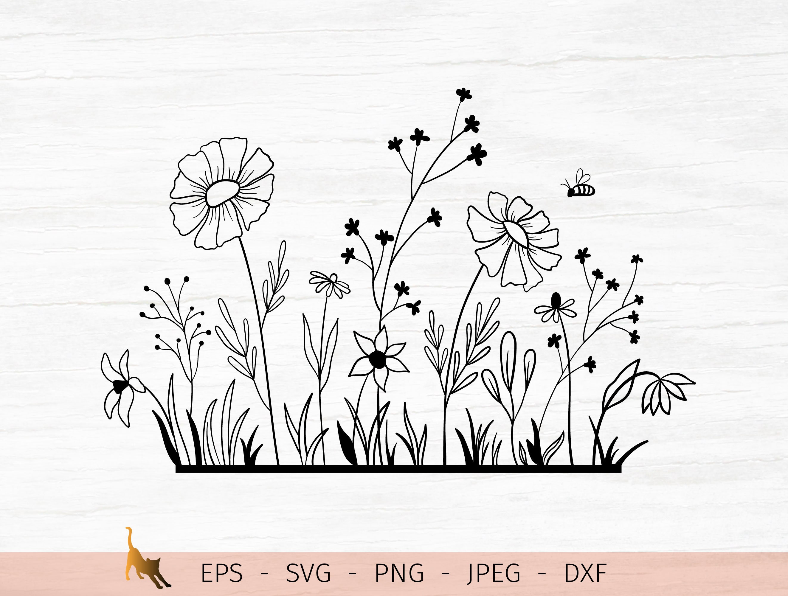 Wildblumen Svg Blumen Svg Sommer Svg Bee Dateien für Cricut | Etsy