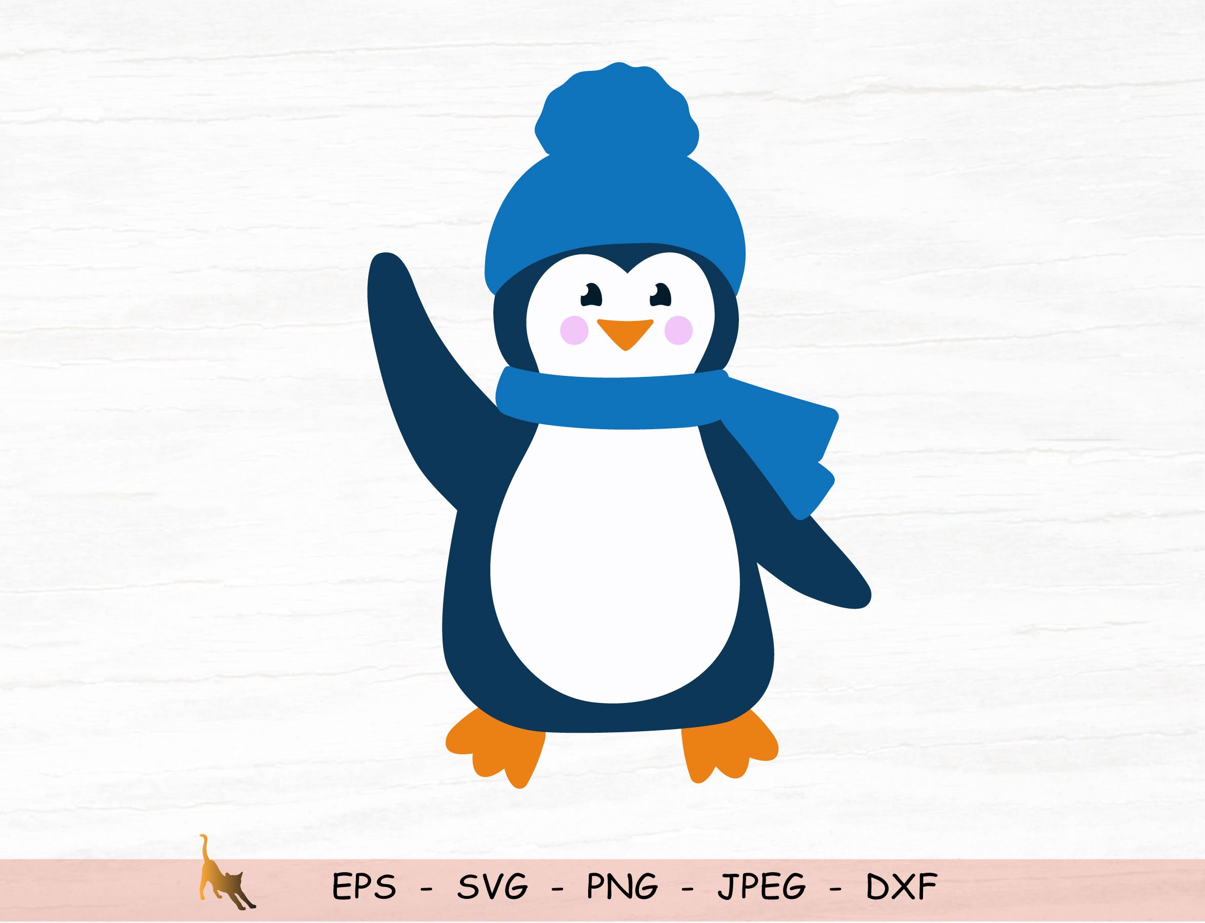 Penguin Svg Cute Penguin Svg Files For Cricut Penguin in Scarf | Etsy