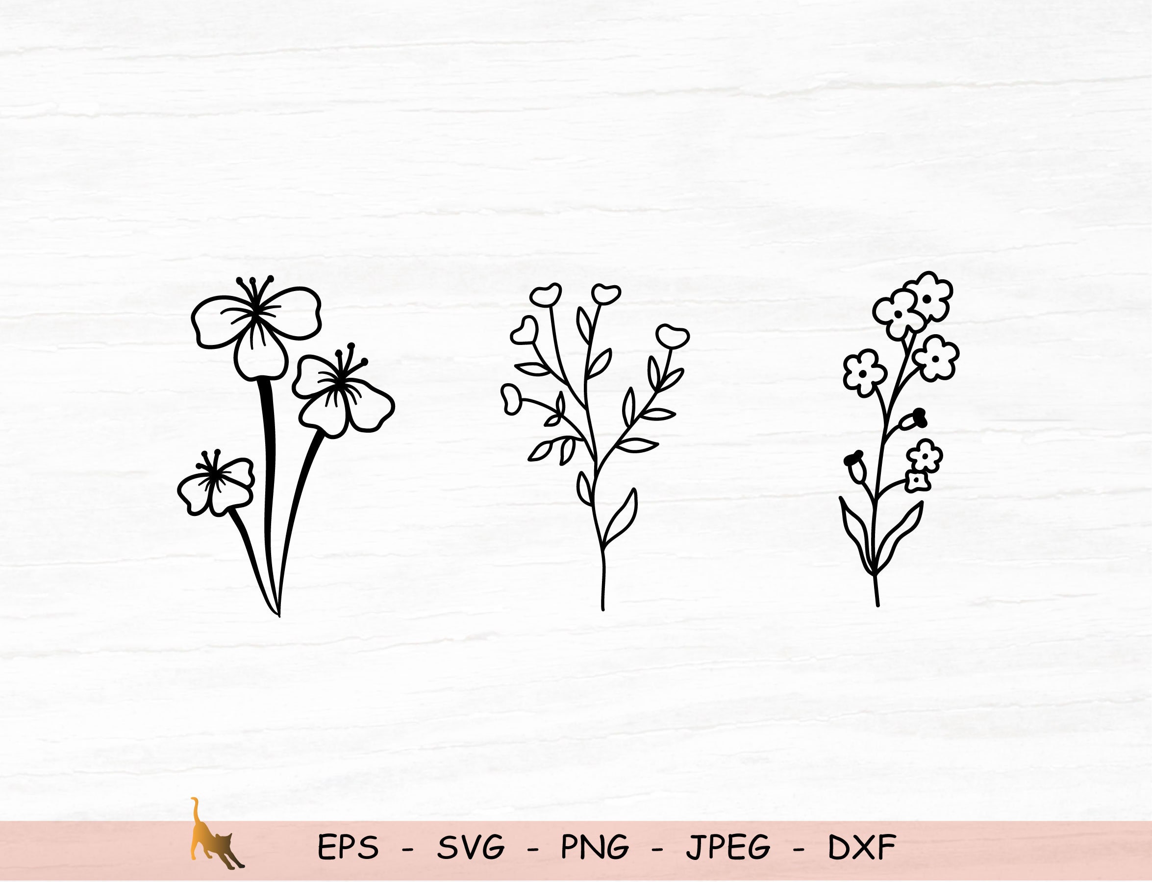 Fleurs sauvages Svg Été Svg Fleurs Svg Fichiers pour Cricut | Etsy
