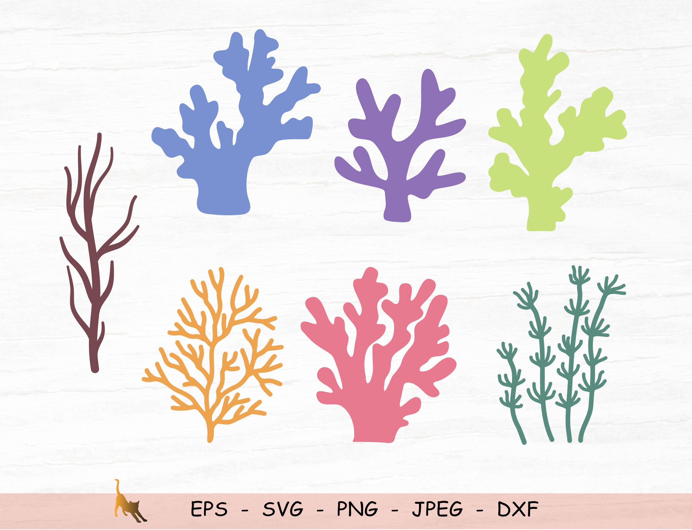 Coral Svg Seaweed Svg Ocean Svg Files For Cricut | Etsy