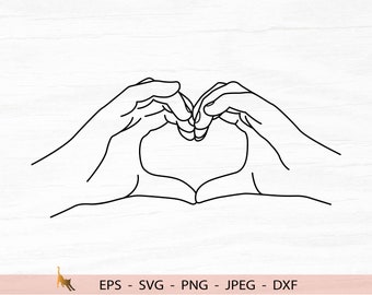 Hand Heart Svg | Etsy