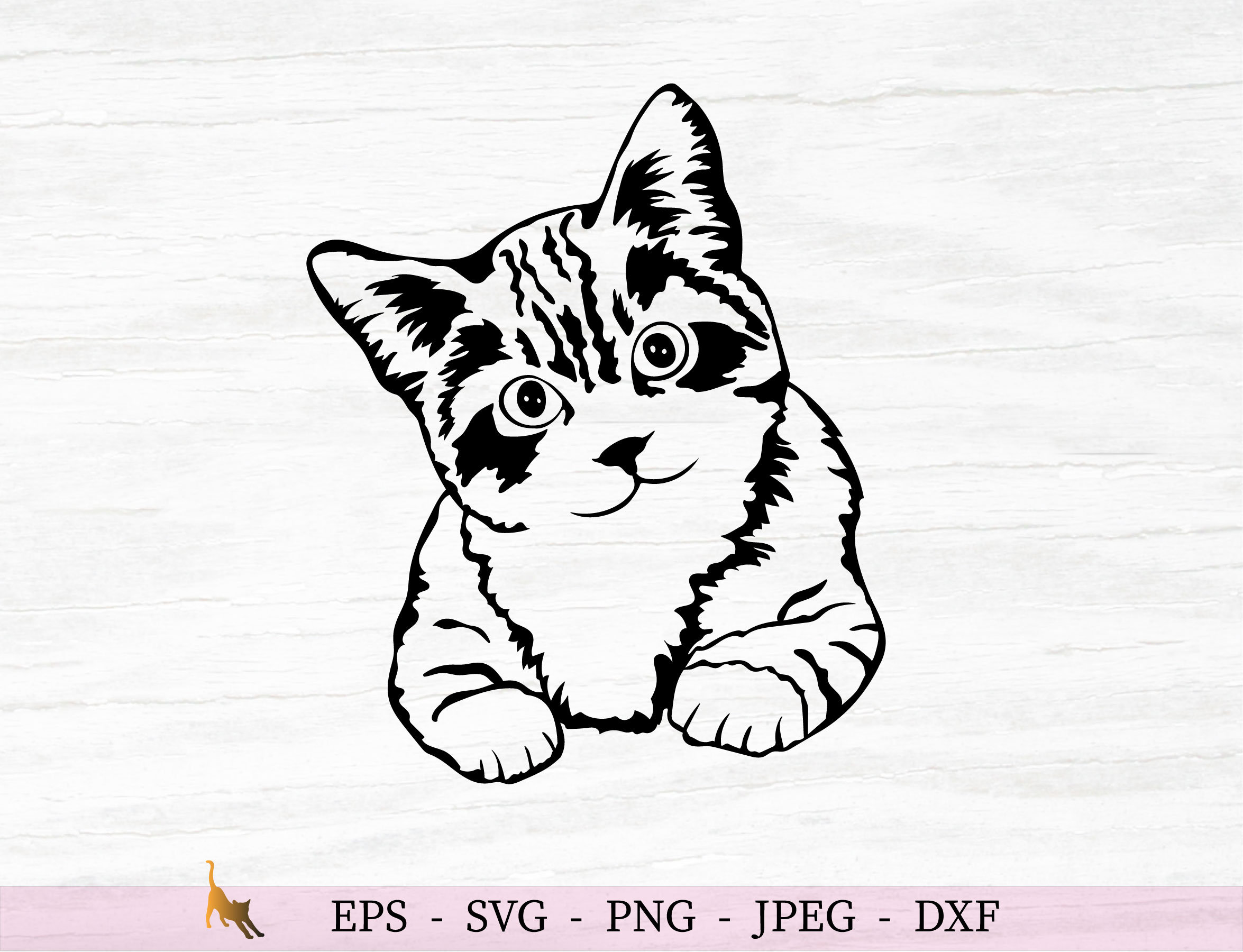 Schwarz und weiß Katze Svg Katze Svg Kätzchen Svg Tier Svg | Etsy