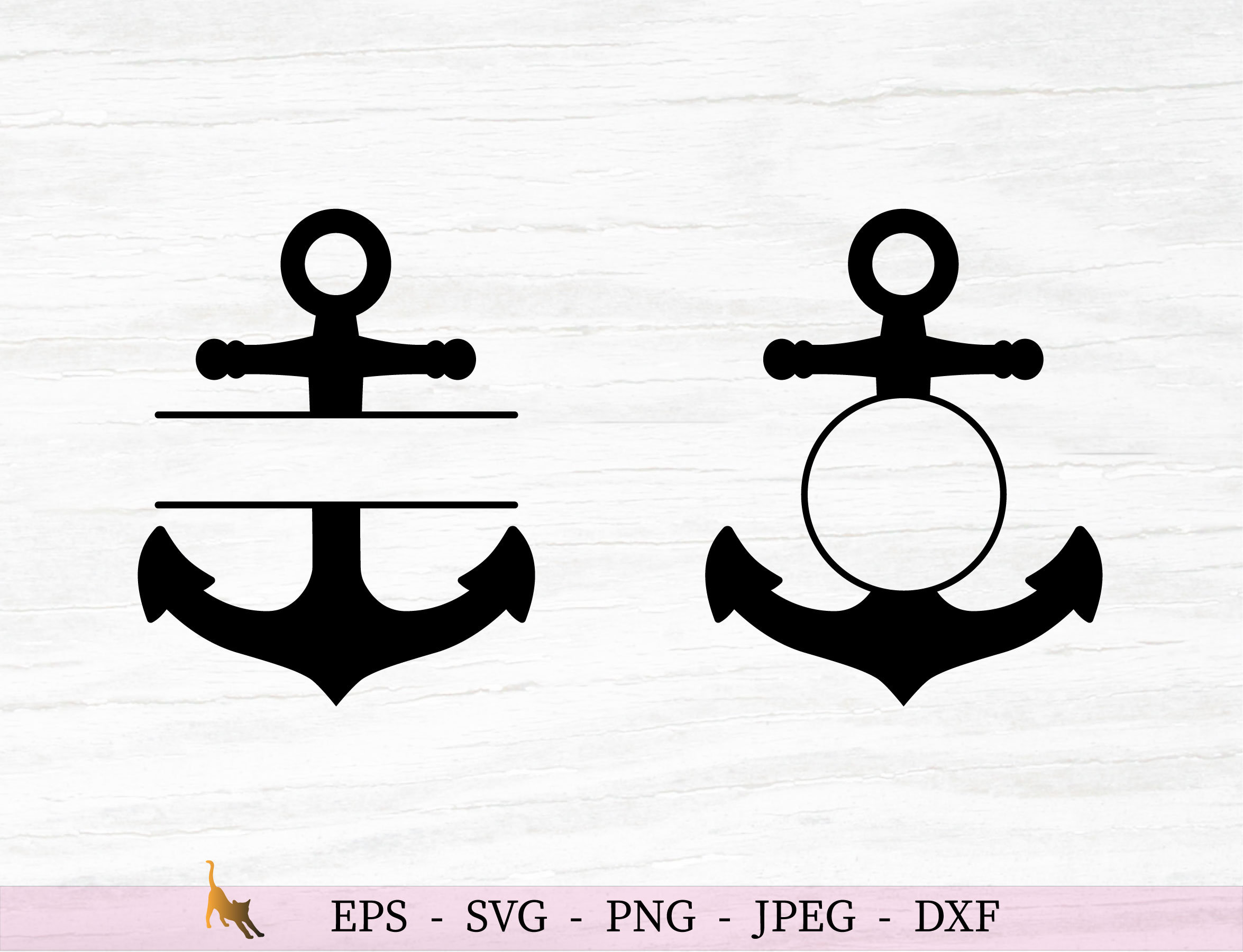 Anchor Monogram Svg Anchor Svg Circle Monogram Svg Files For | Etsy