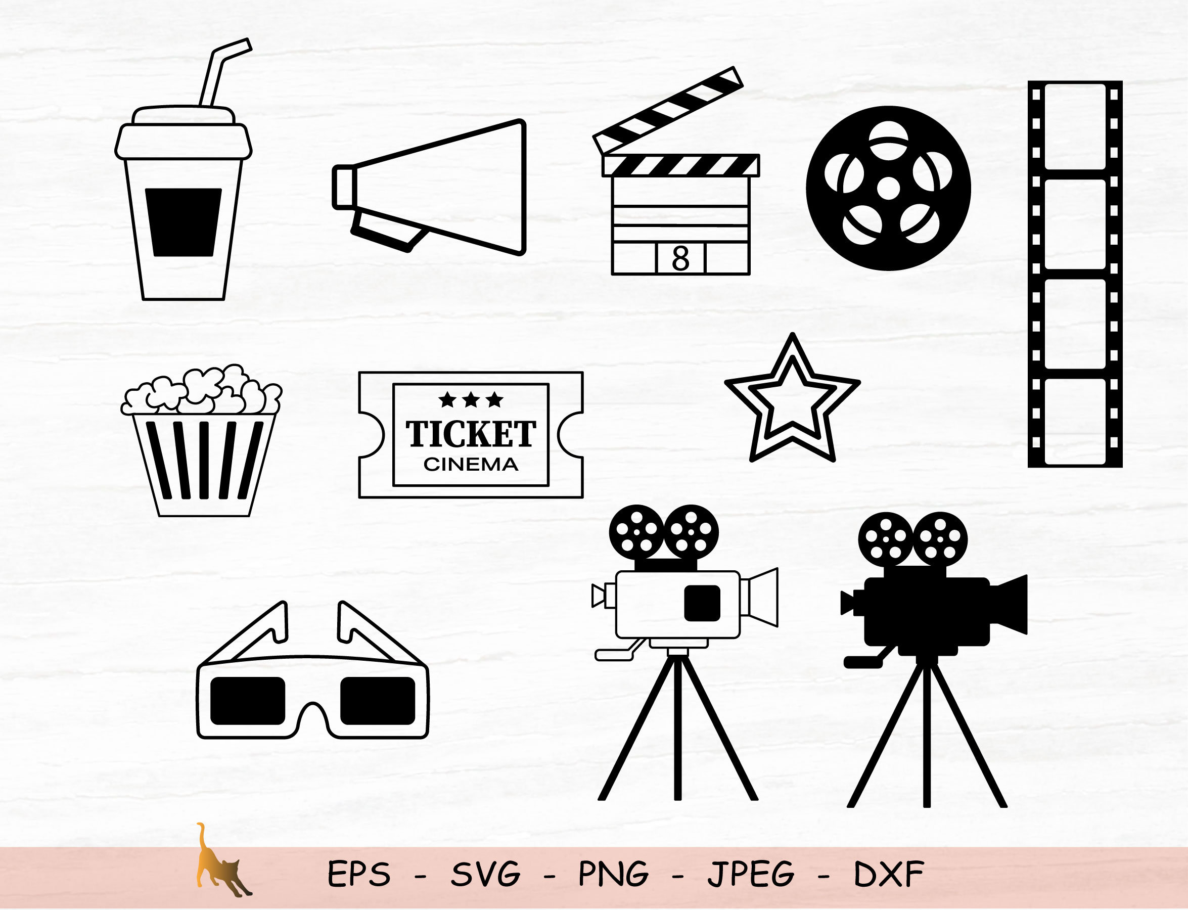 Cinema Svg Movie Svg Movie Night Party Svg Files For Cricut | Etsy