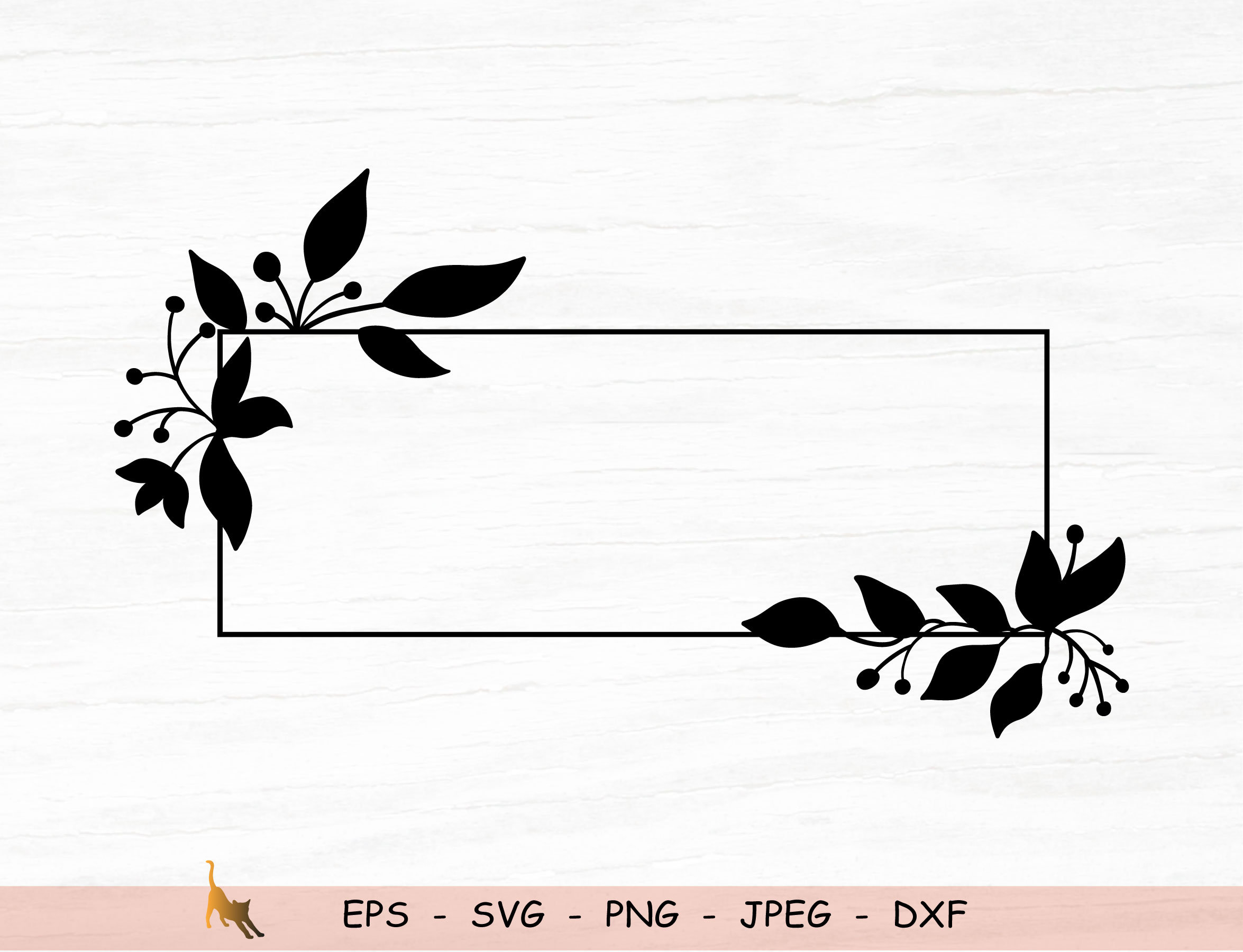 Floral Frame Svg Rectangle Floral Frame Svg Monogram Svg File | Etsy