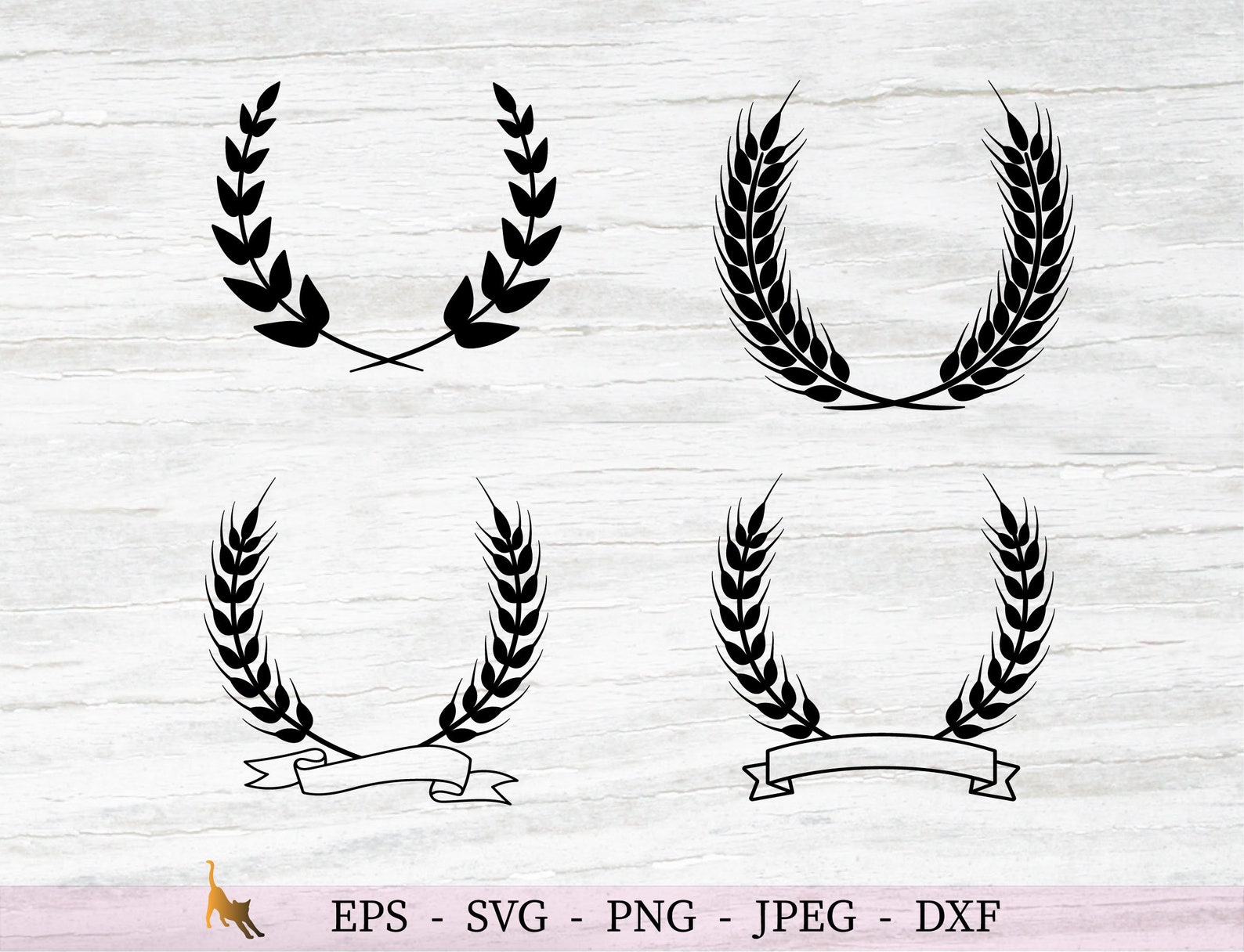 Wheat Wreath Svg Wheat Svg Wheat Monogram Svg Files For | Etsy
