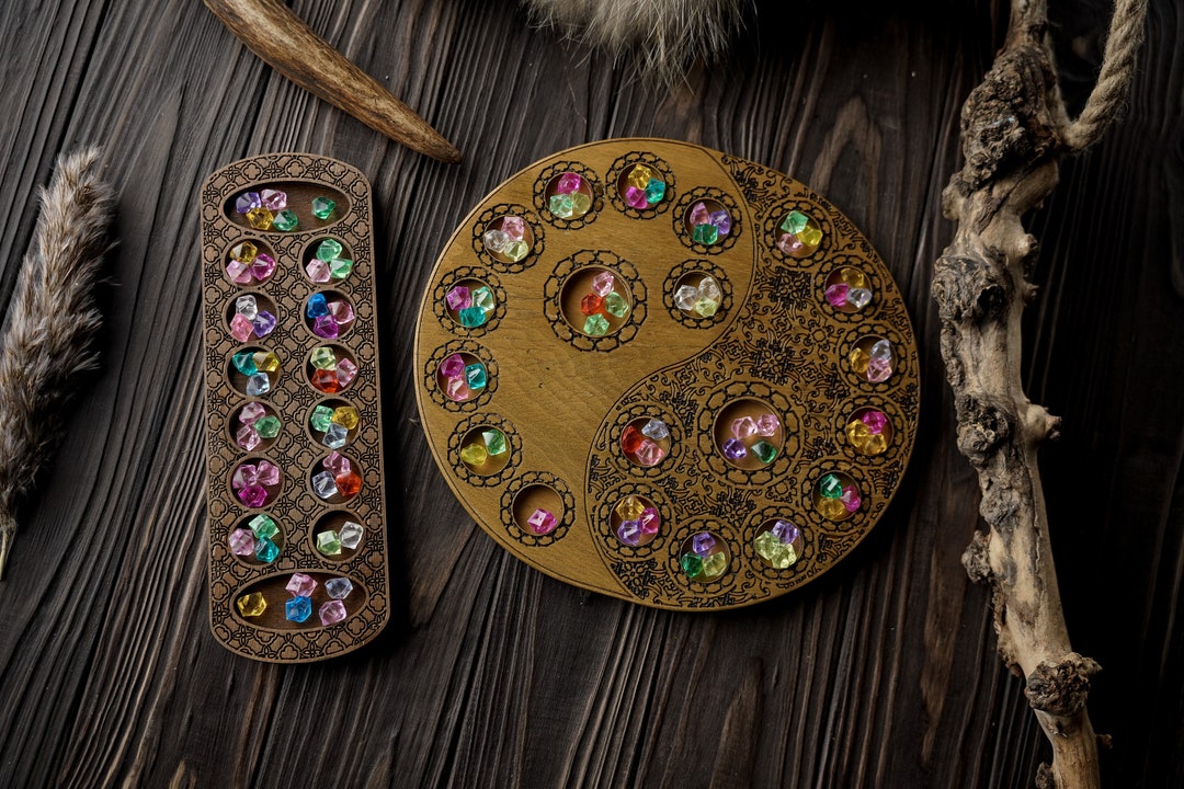 MANCALA Board Game, Sumerian Ancient Game, Wooden Traditional Game ...