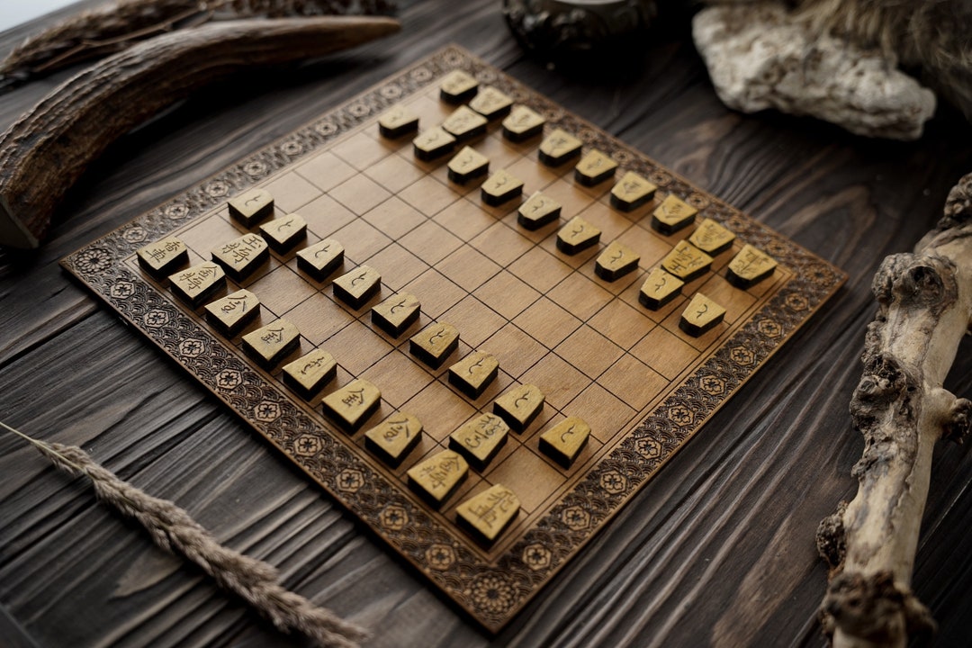 Shogi Board Game, Japanese Chess, Shogi Board Game, Wooden Japanese Chess, Board Game and Pieces ...