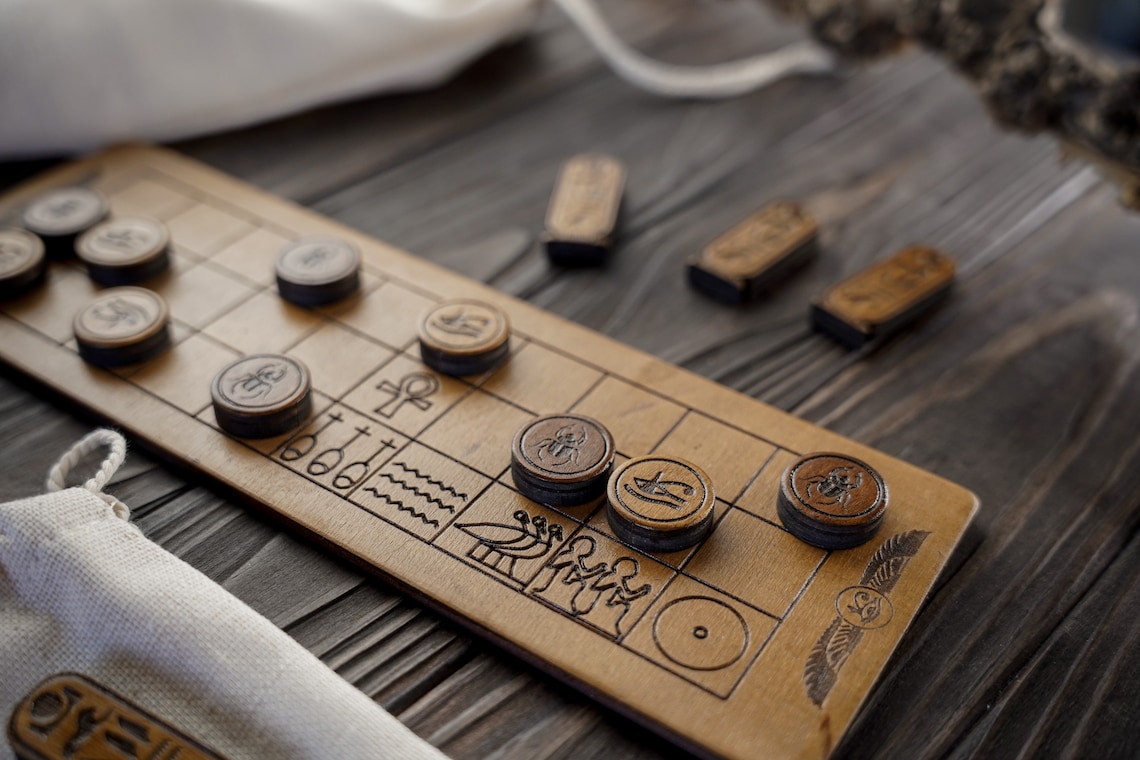 SENET Ancient Board Game Egyptian Board Game Wooden Senet - Etsy