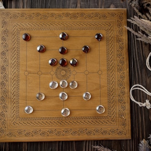 Nine Man Morris Board Game, the Mill Game, Cowboy Checkers, Ninepenny ...