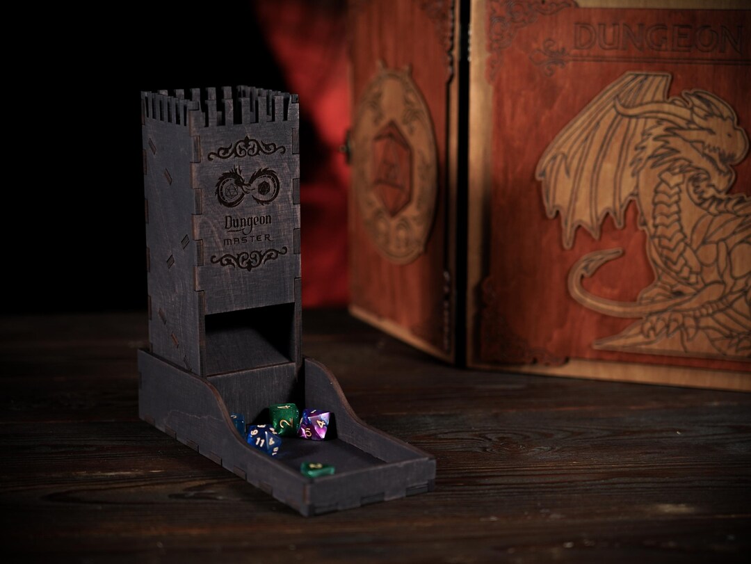 Stylish Dice Tower, Wooden Dnd Tower, Fantasy Dice Tower, Dnd Universe ...