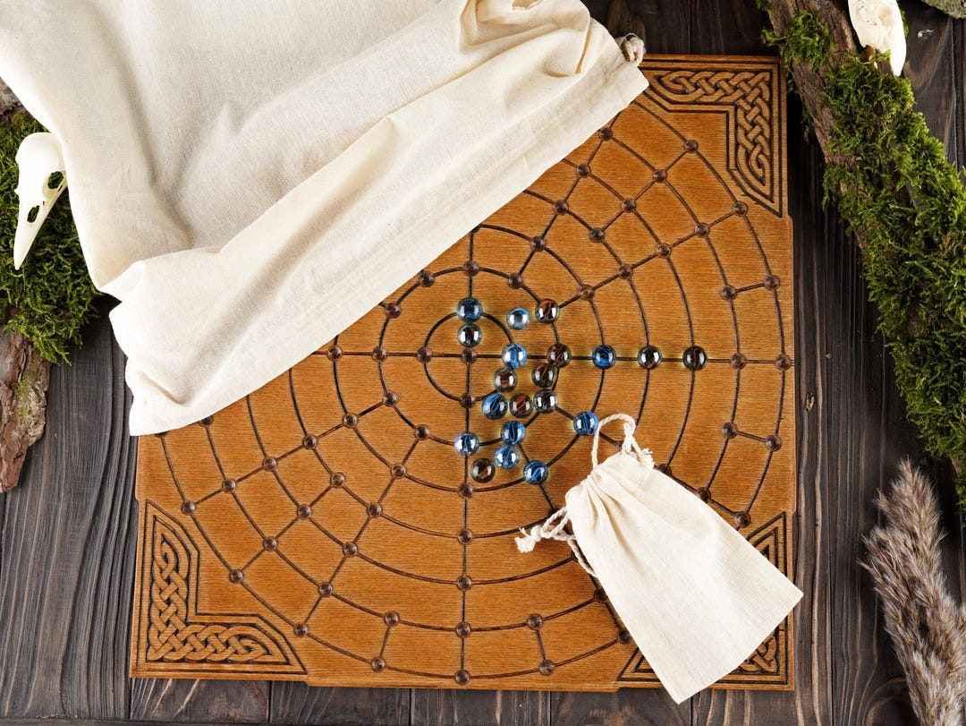 Fidchell Wooden Celtic Game, Viking Board Game, Viking Chess, Unique ...