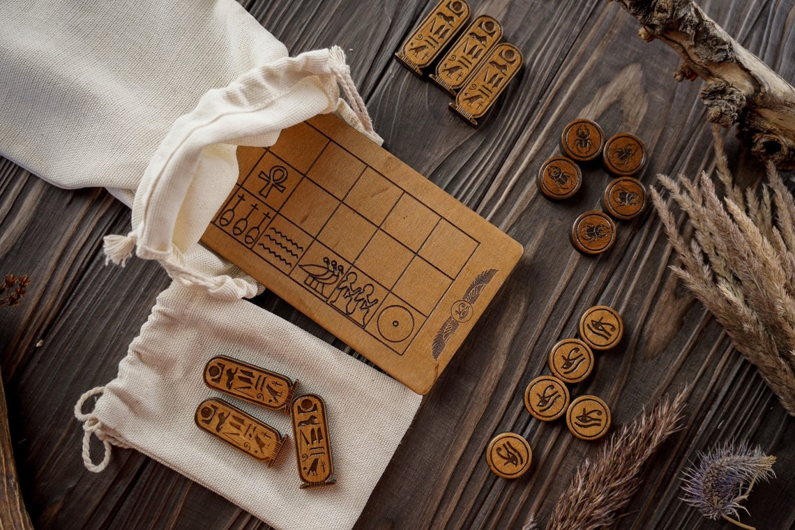 SENET Ancient Board Game, Egyptian Board Game, Wooden Senet Board ...
