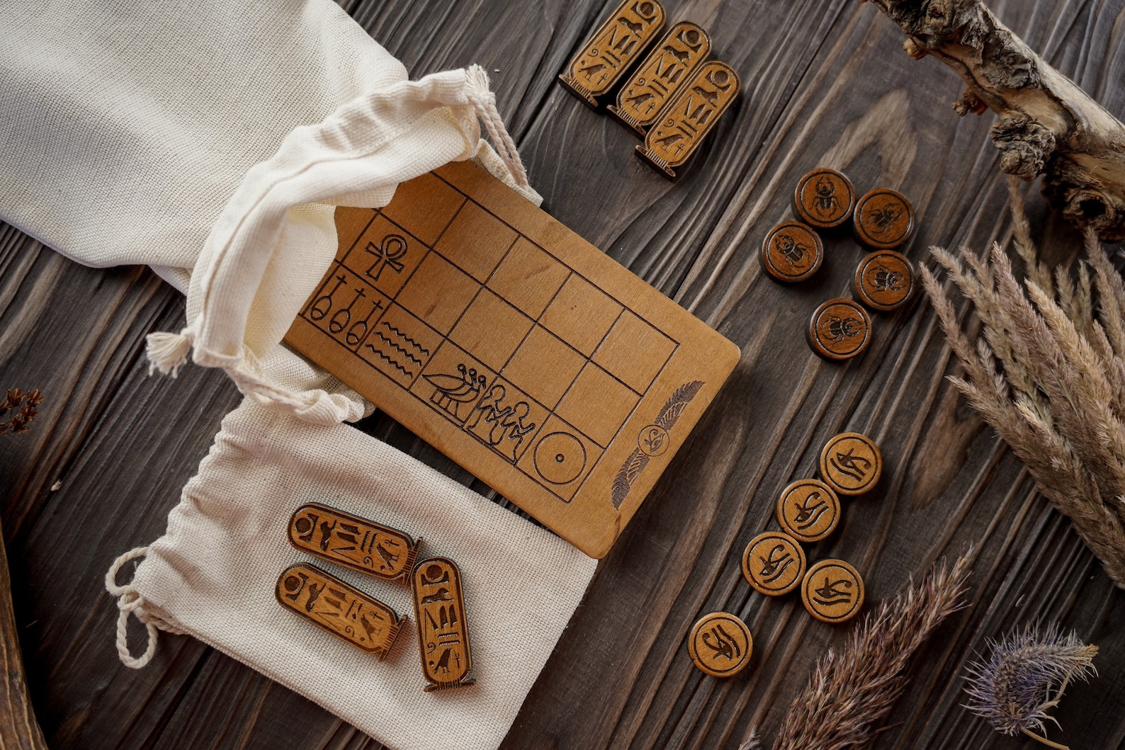 SENET Ancient Board Game Egyptian Board Game Wooden Senet - Etsy