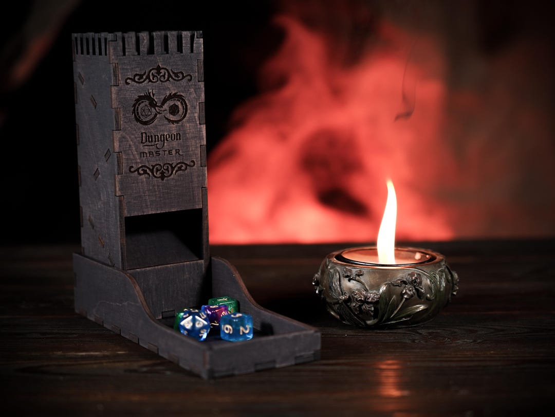 Special Dnd Tower for Game Dice, Wooden Game Tower, Dungeon and Dragons ...