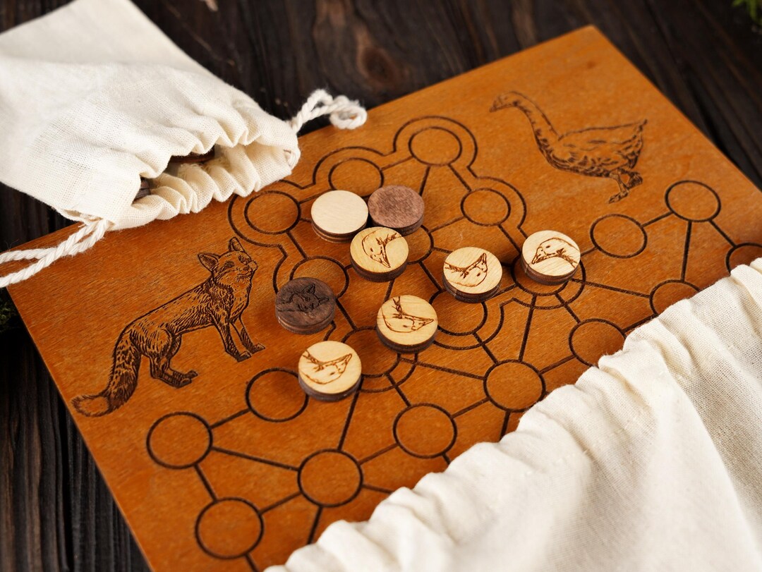 Fox and Geese Board Game, Ancient Board Game, Antique Board Game ...