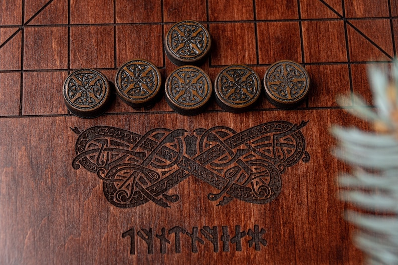 Hnefatafl on a Wooden Board Handmade Hnefatafl Viking Chess - Etsy