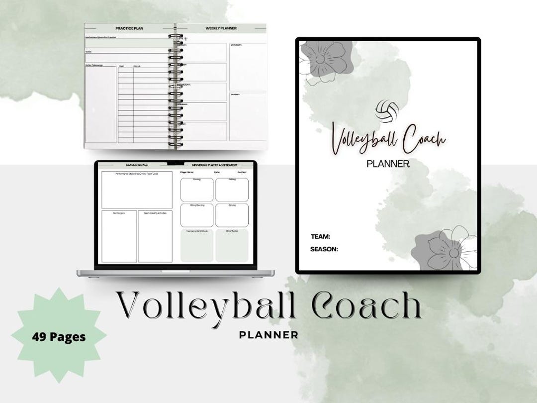 Volleyball Coach Planner | Printable Coaching Organizer | Team ...