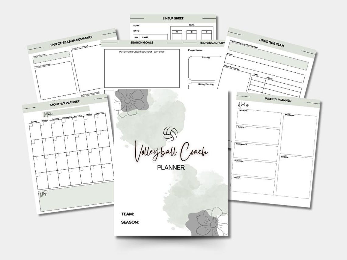 Volleyball Coach Planner | Printable Coaching Organizer | Team ...