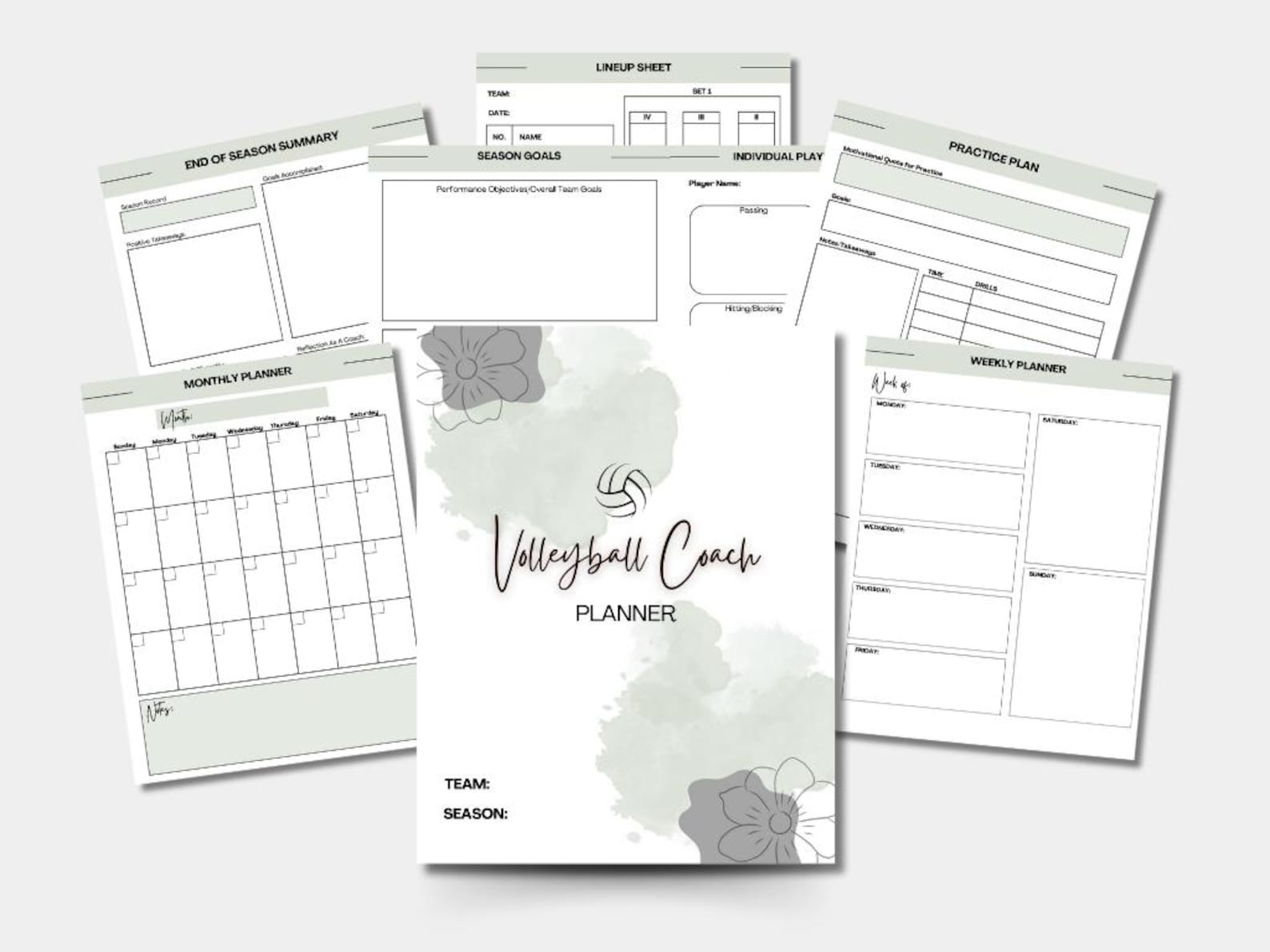 Volleyball Coach Planner | Printable Coaching Organizer | Team ...