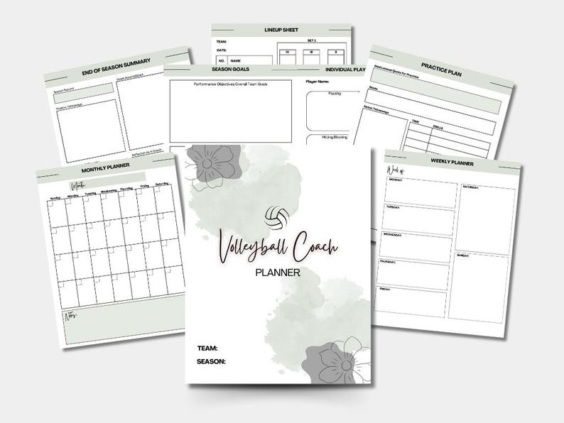 Volleyball Coach Planner | Printable Coaching Organizer | Team ...