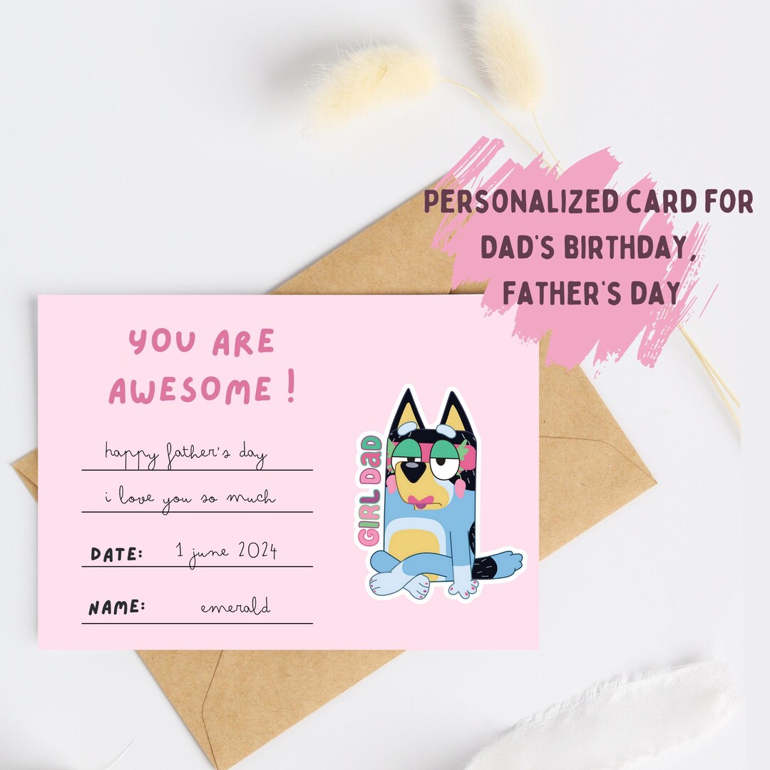 Gift Certificate for Dad Fathers Day Gift Bluey Dad Gifts Sweet Note ...