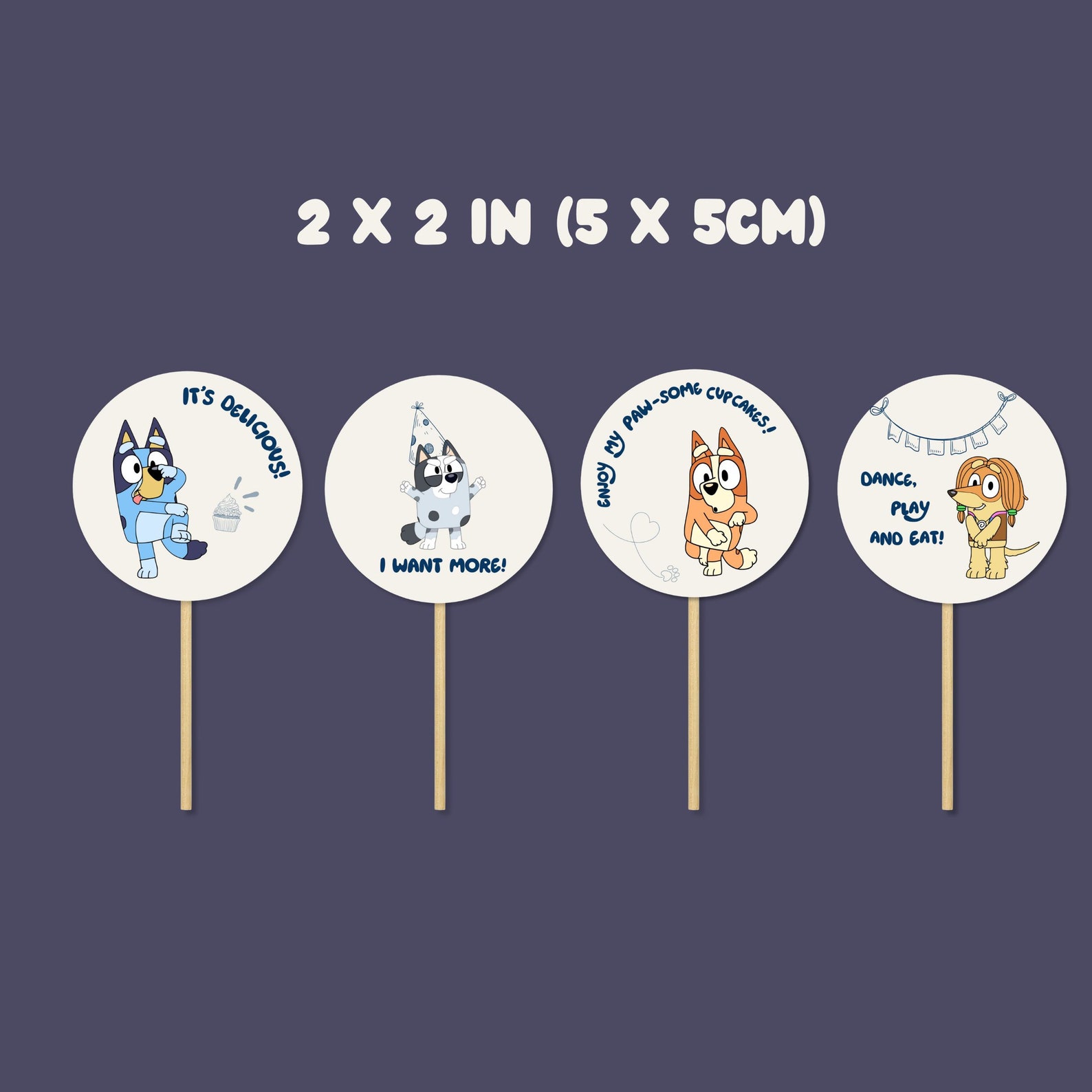 Printable Bluey Cupcake Toppers Bluey Cupcake Toppers Birthday Cupcake ...