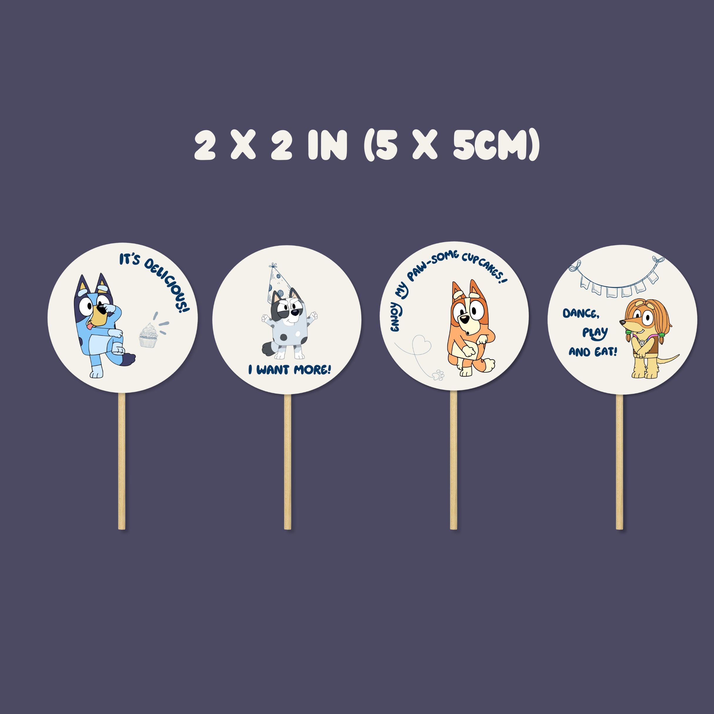 Printable Bluey Cupcake Toppers Bluey Cupcake Toppers Birthday Cupcake ...