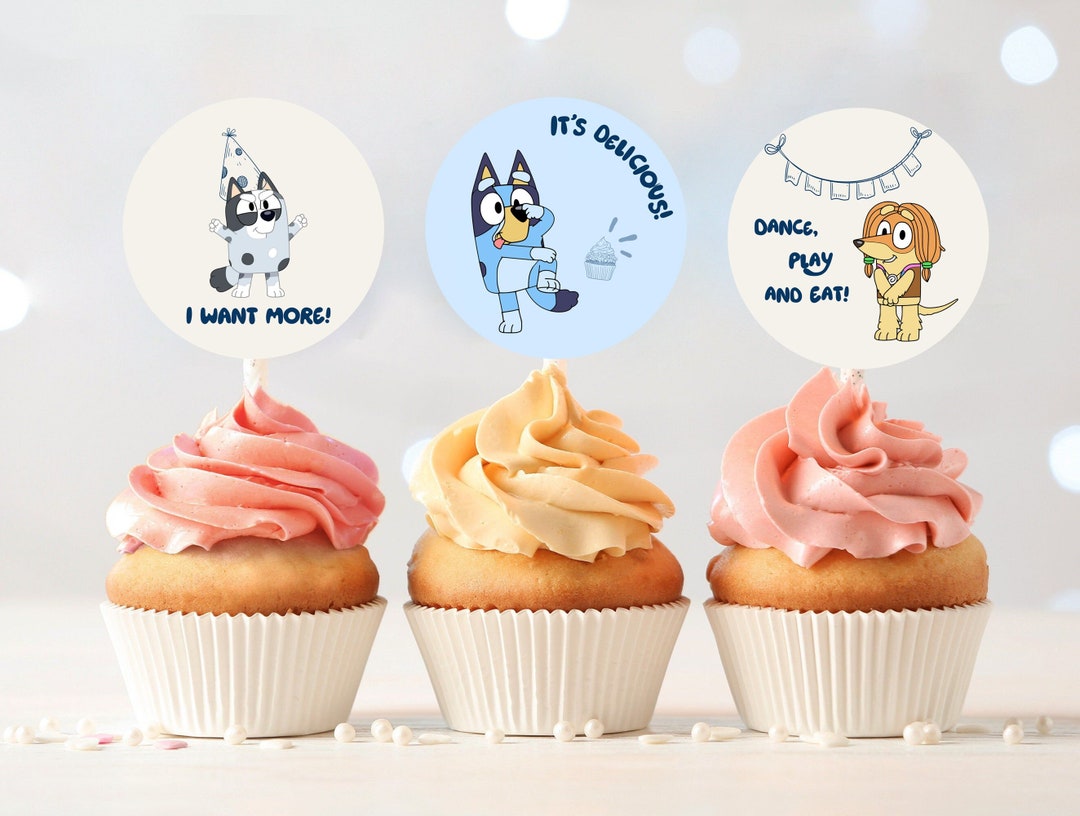 Printable Bluey Cupcake Toppers Bluey Cupcake Toppers Birthday Cupcake ...