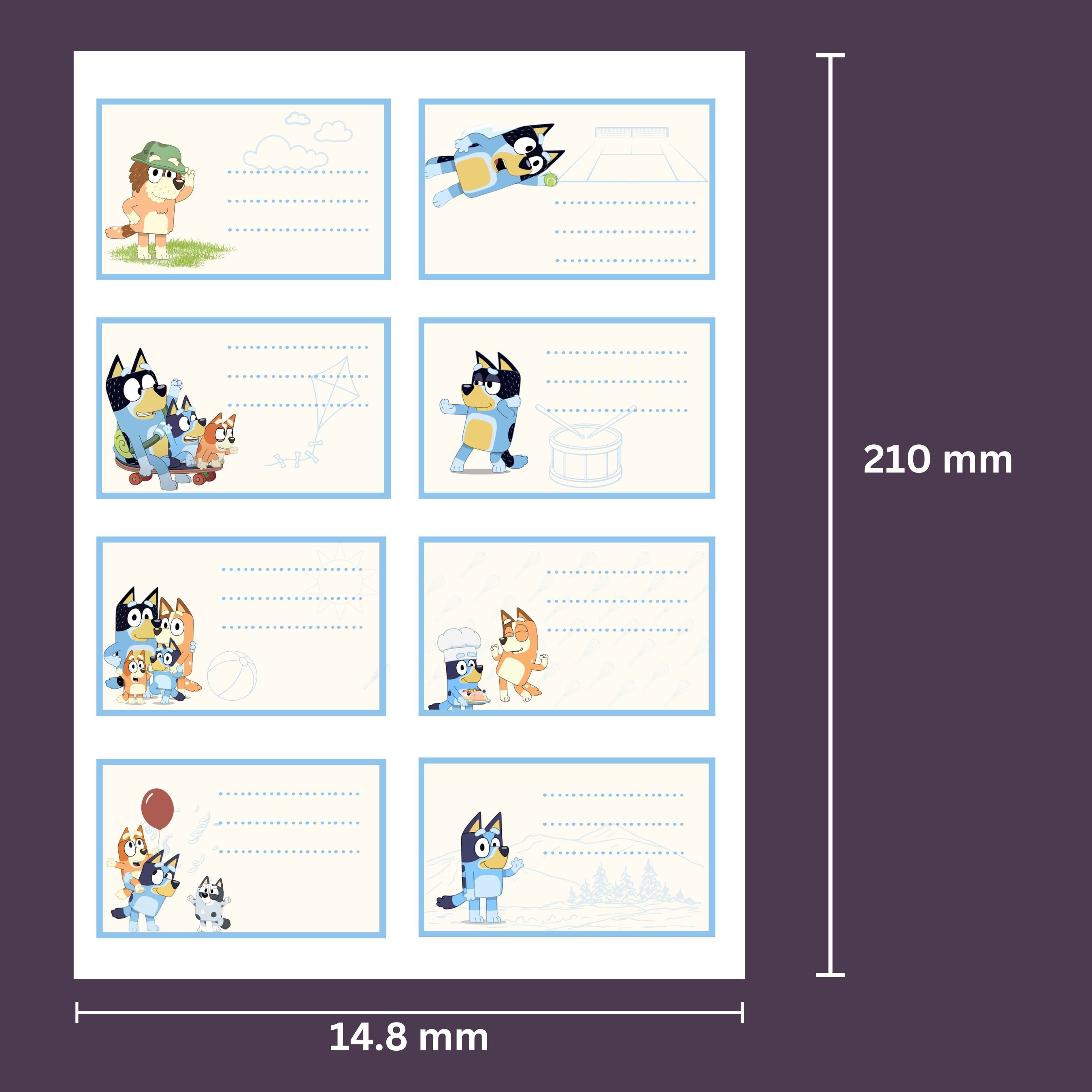 Bluey Adhesive School Labels Bluey Labels Daycare School Label Bluey ...